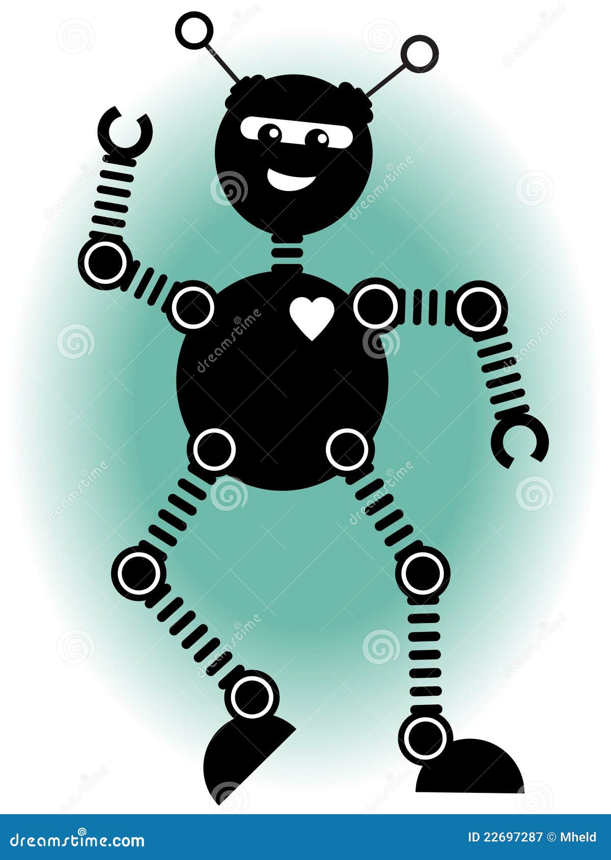 Jolly robot dancing stock vector. Illustration of motion - 22697287