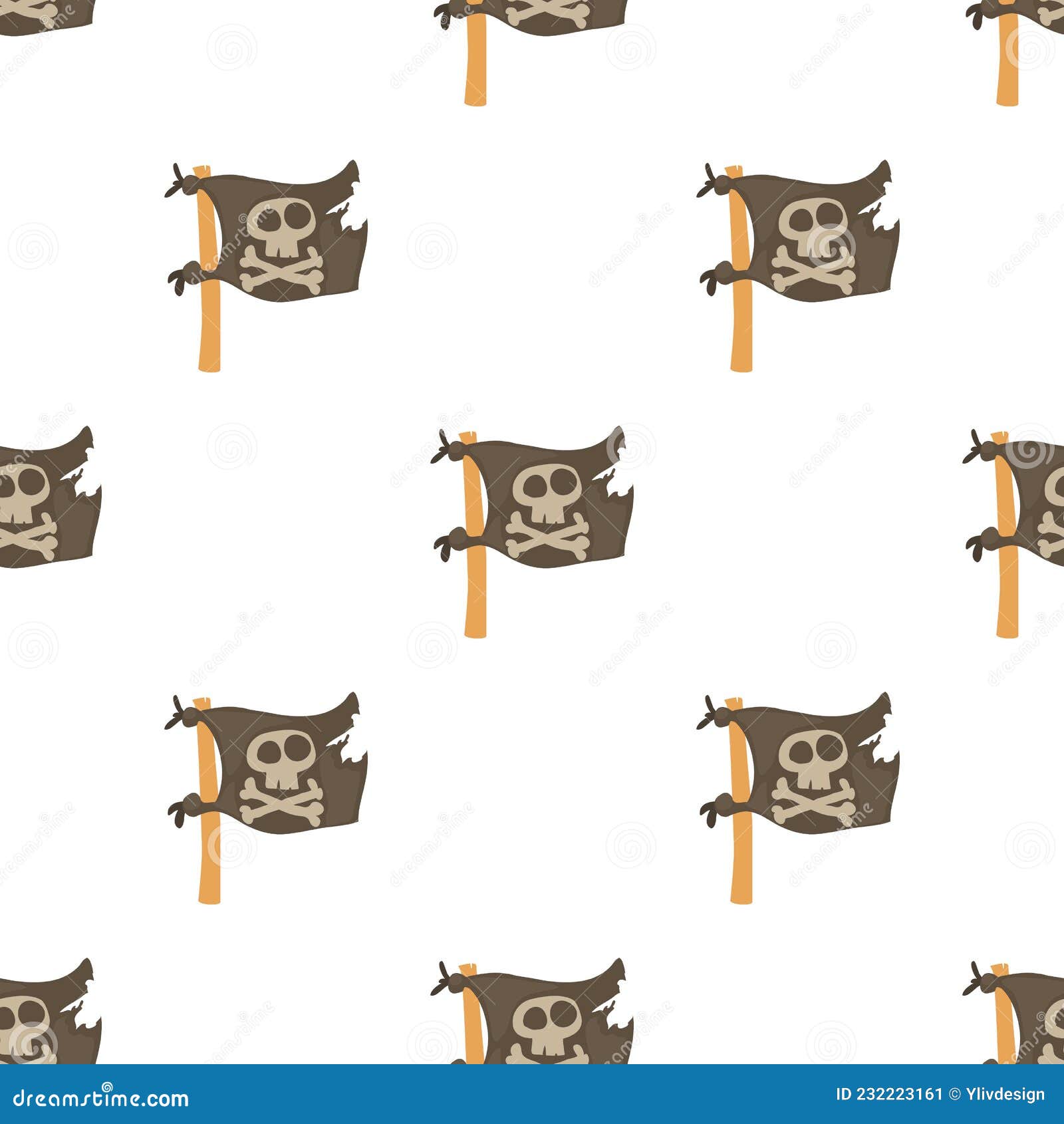 Jolly Roger Pattern Seamless Vector Stock Vector - Illustration of ...