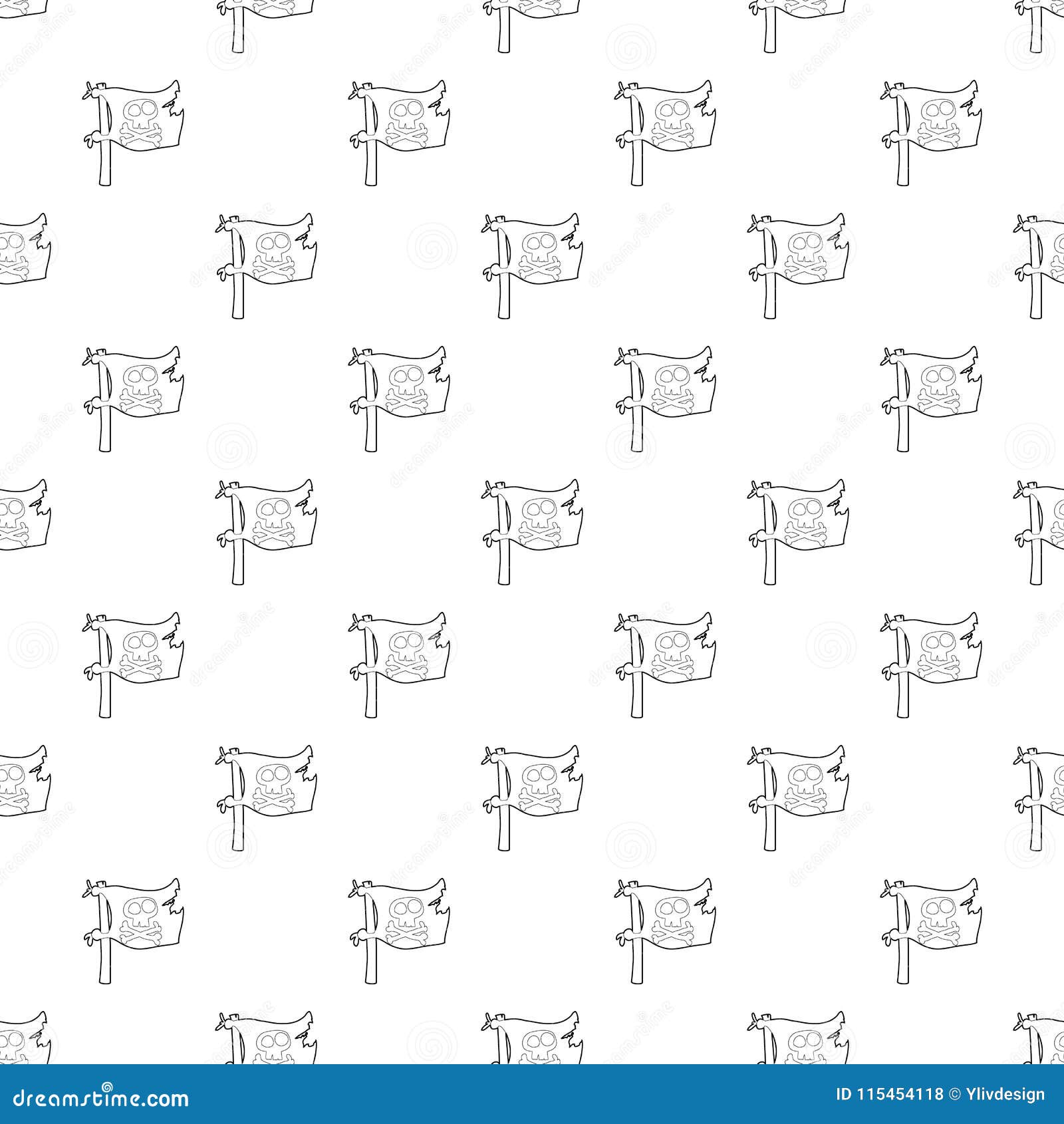 Jolly Roger Pattern Vector Seamless Stock Vector - Illustration of ...