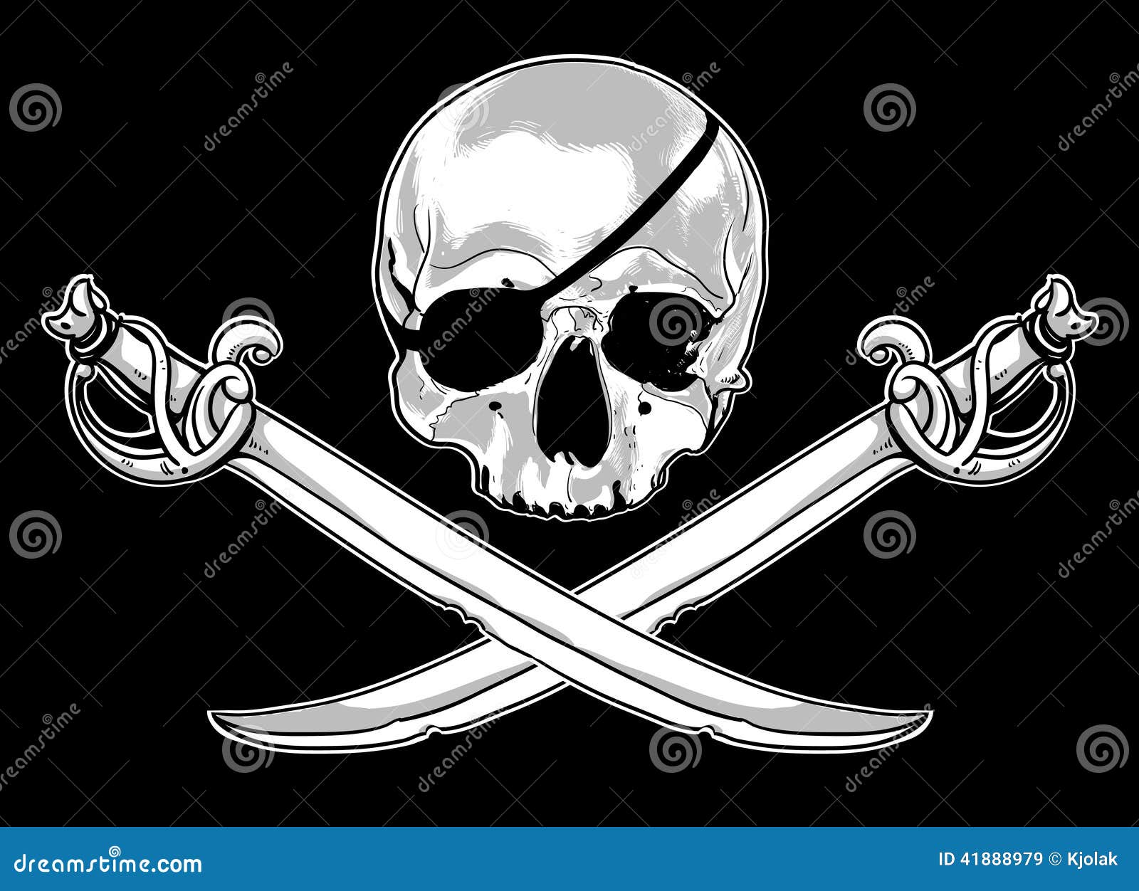 Jolly Roger stock vector. Illustration of cartoons, evil - 41888979