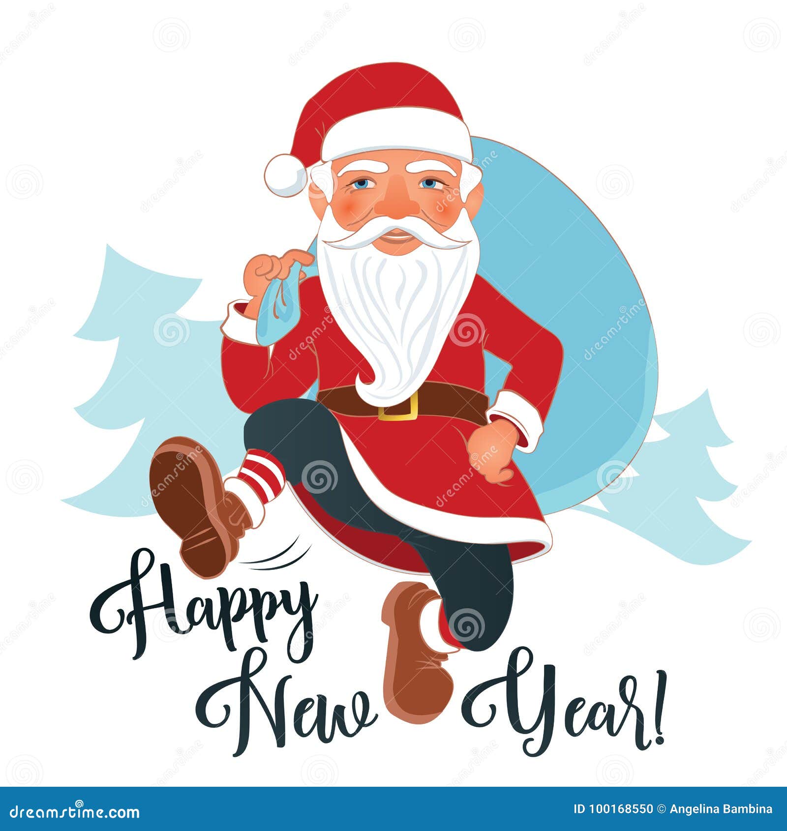 Jolly Santa Claus Delivering Christmas Presents. Stock Vector ...