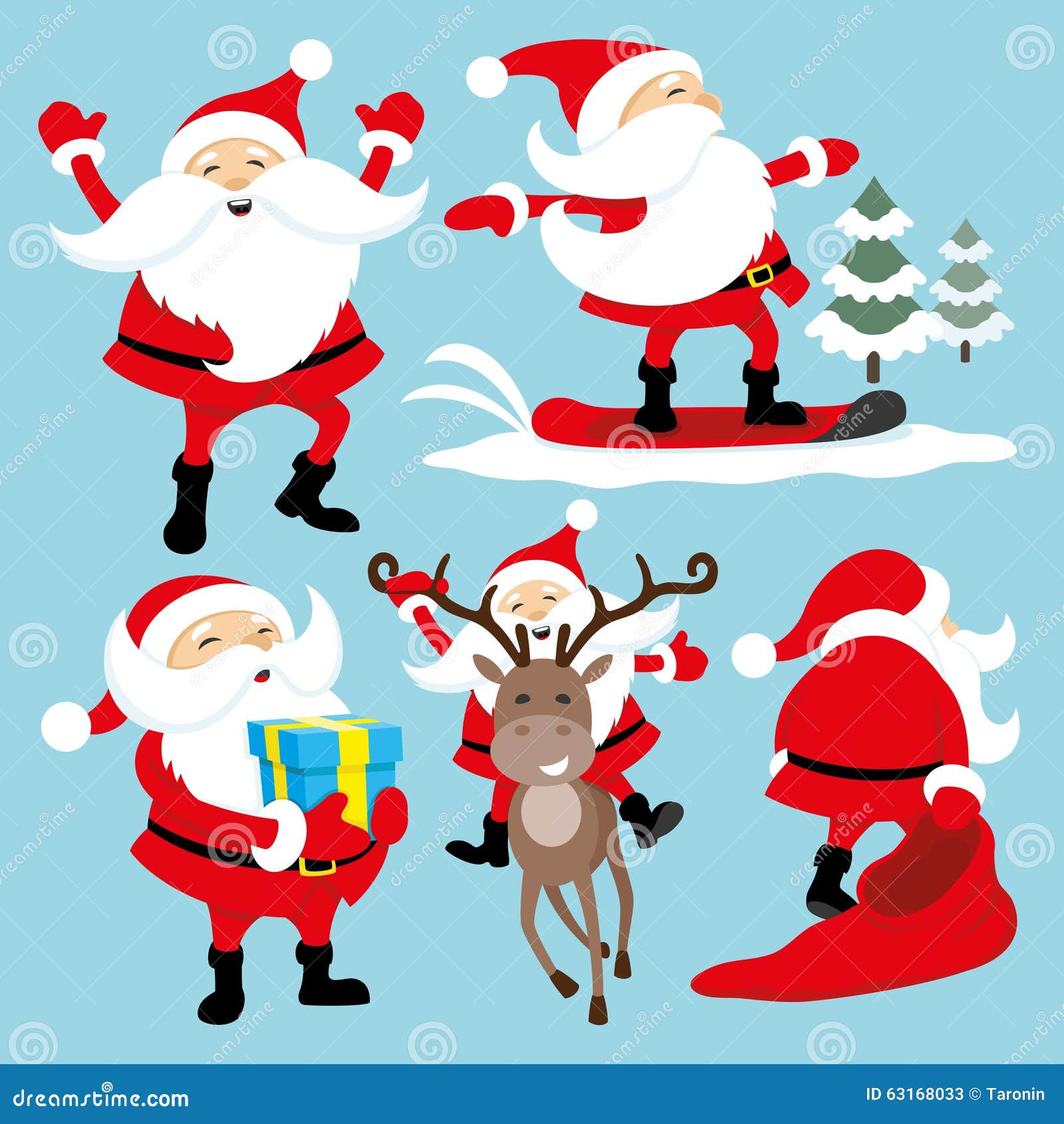 Jolly Santa Claus. stock vector. Illustration of horns - 63168033