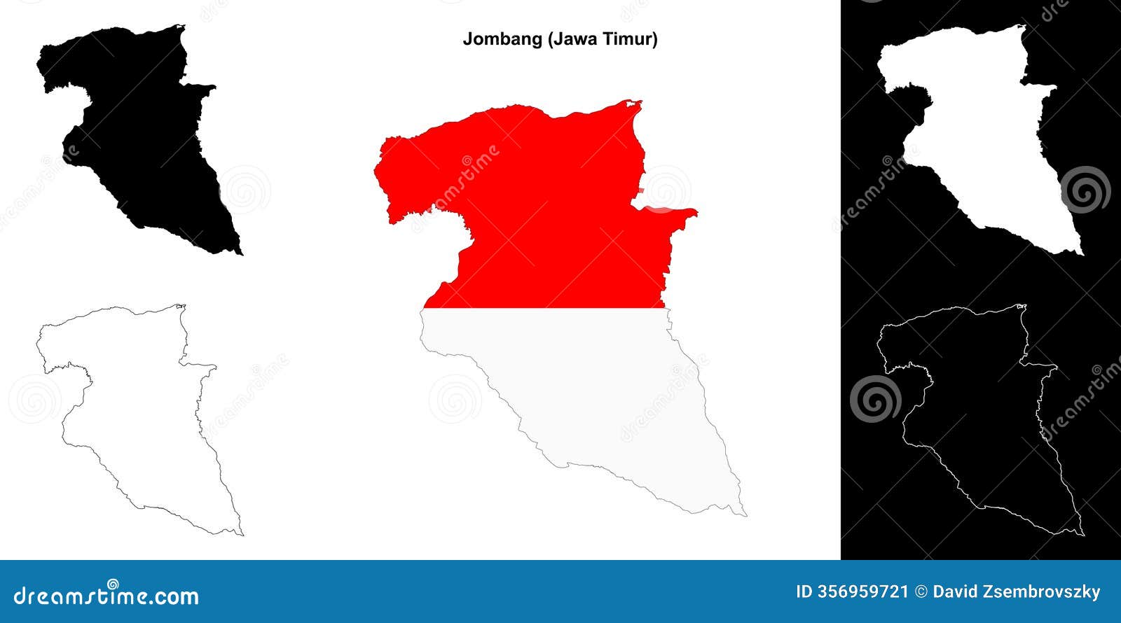 Jombang outline map stock illustration. Illustration of timur - 356959721