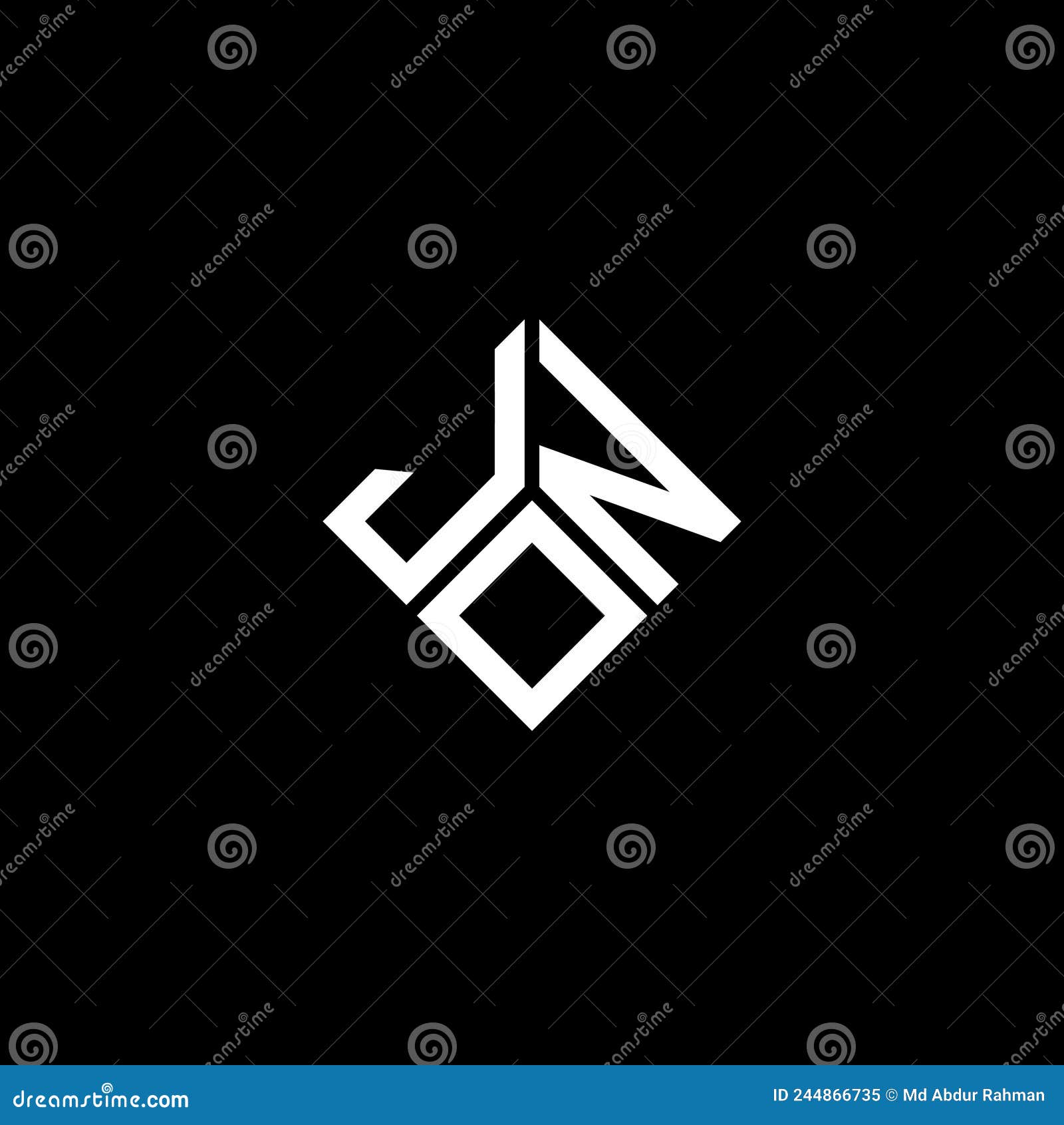 JON Letter Logo Design On Black Background. JON Creative Initials ...