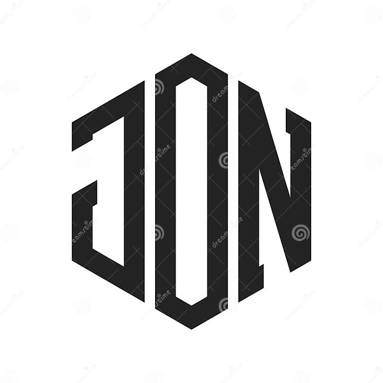 JON Logo Design. Initial Letter JON Monogram Logo Using Hexagon Shape ...
