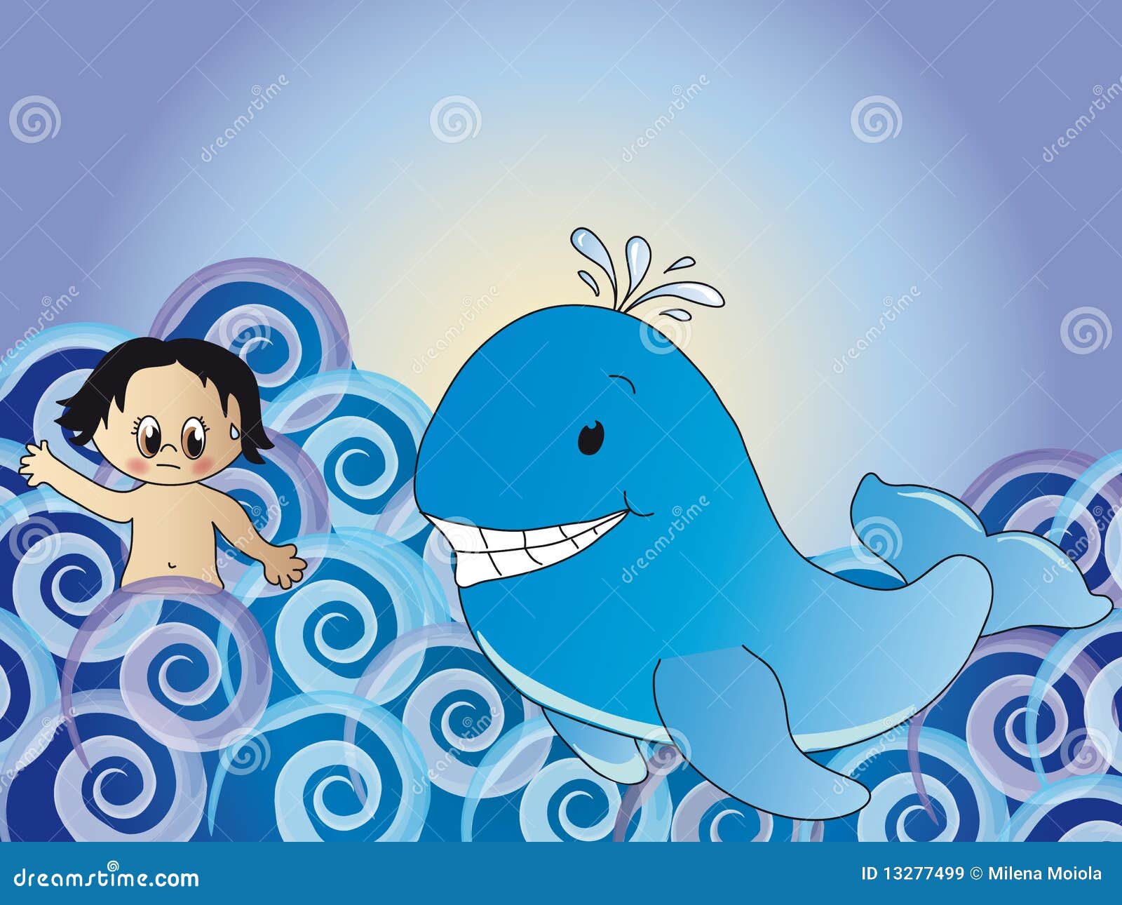 Jonah And The Whale Cartoon Vector | CartoonDealer.com #89355815