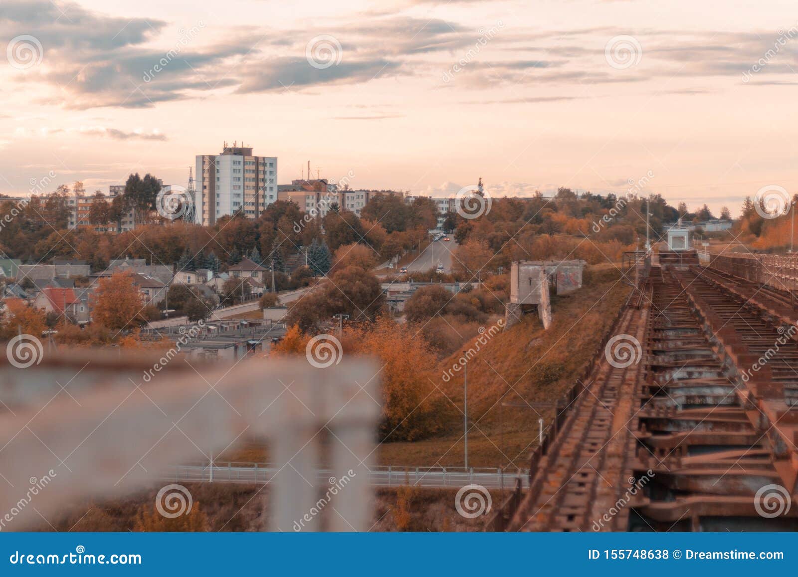 Jonava City Landscape from a Bridge. Stock Photo - Image of concept ...