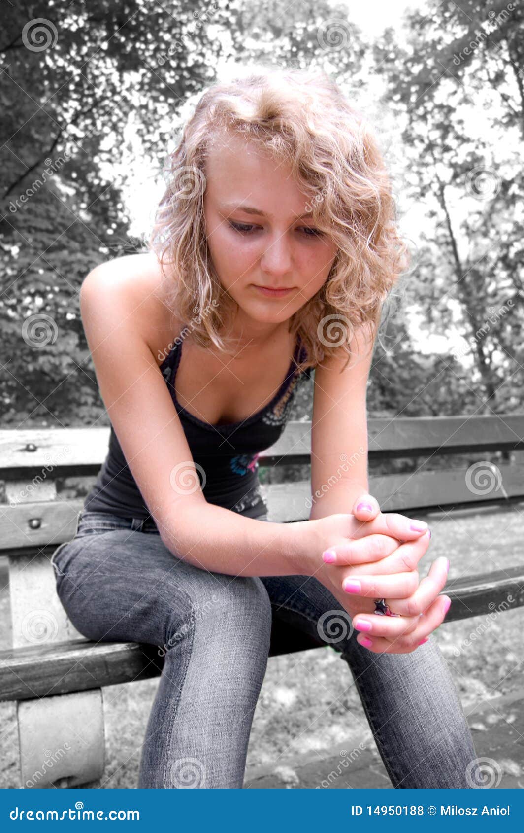 Jong Gedeprimeerd Meisje Stock Foto Image Of Mensen 14950188