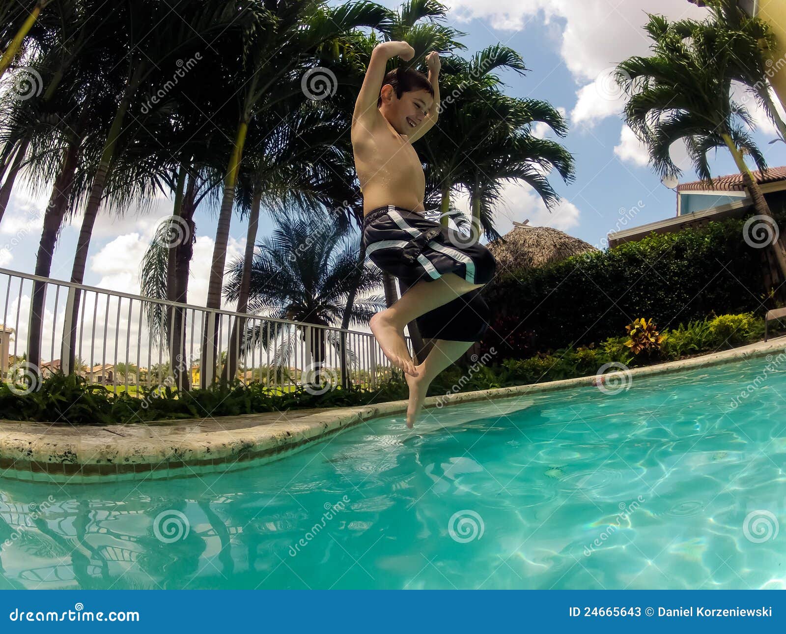 Jong Geitje Dat in Pool Springt Stock Afbeelding - Image of kinderjaren ...