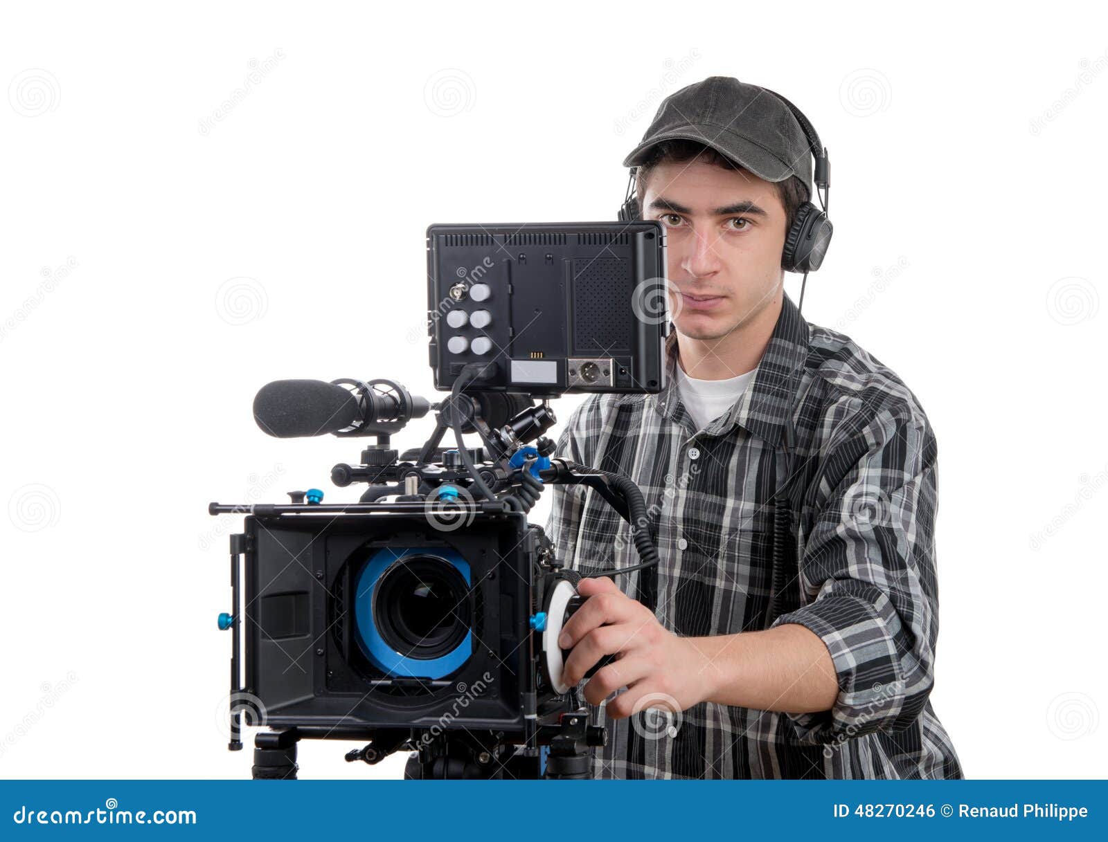 Jonge Cameraman Met Professionele Camera Stock Foto - Image of media ...