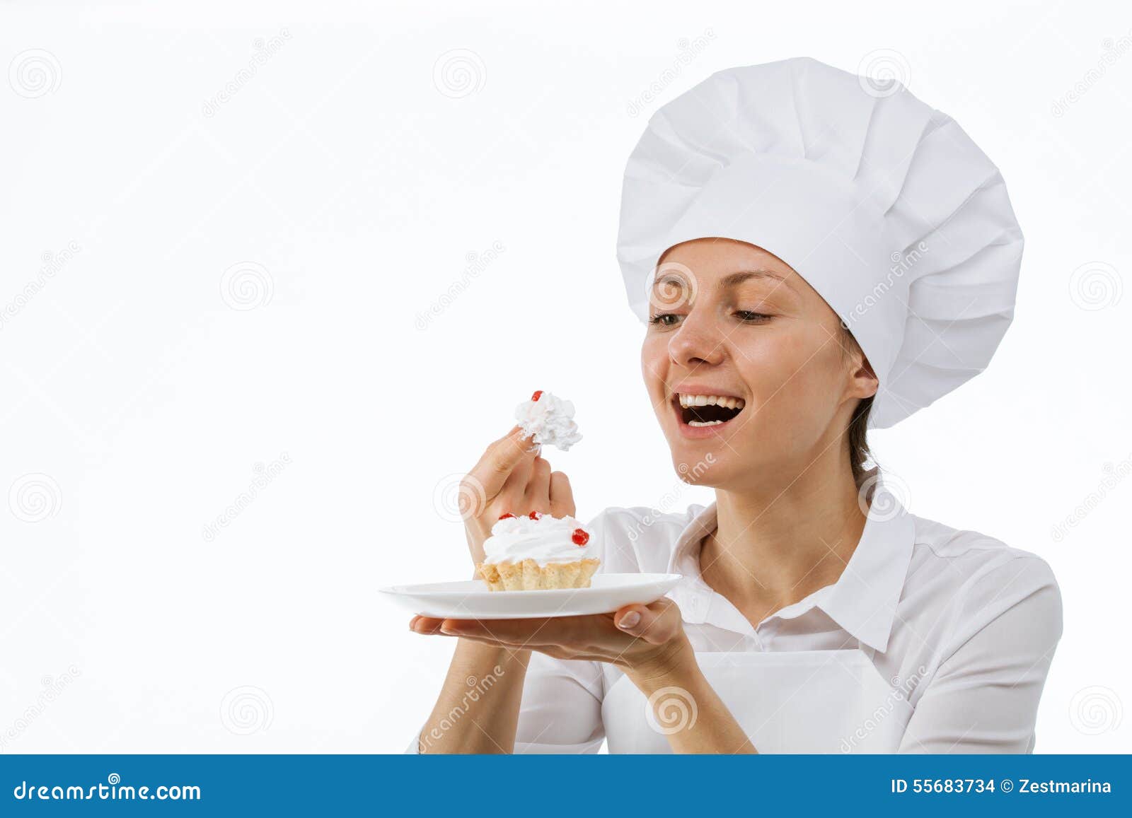 Jonge Chef-kokkok Die Een Cake Proeven Stock Foto - Image of vinger ...