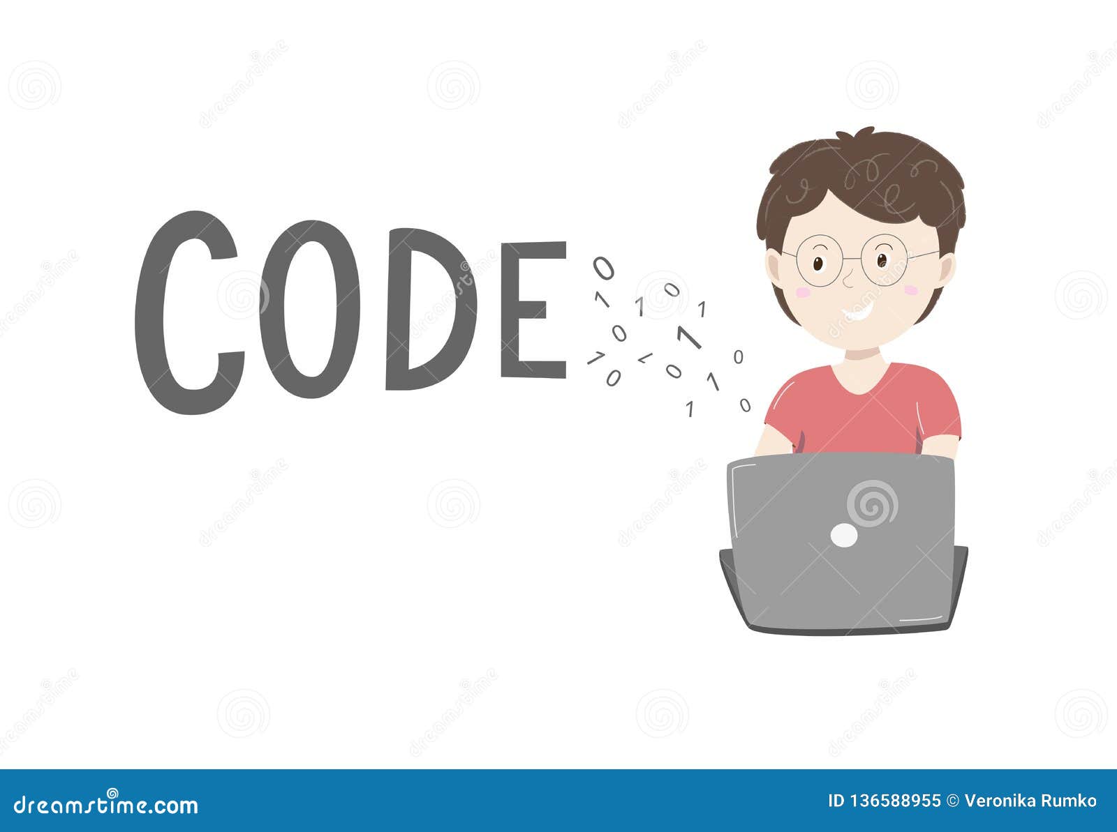 Jonge Geitjes Het Coderen Weinig Jongenscodage Op Zijn Laptop Met Van De Tekst Rond Code En