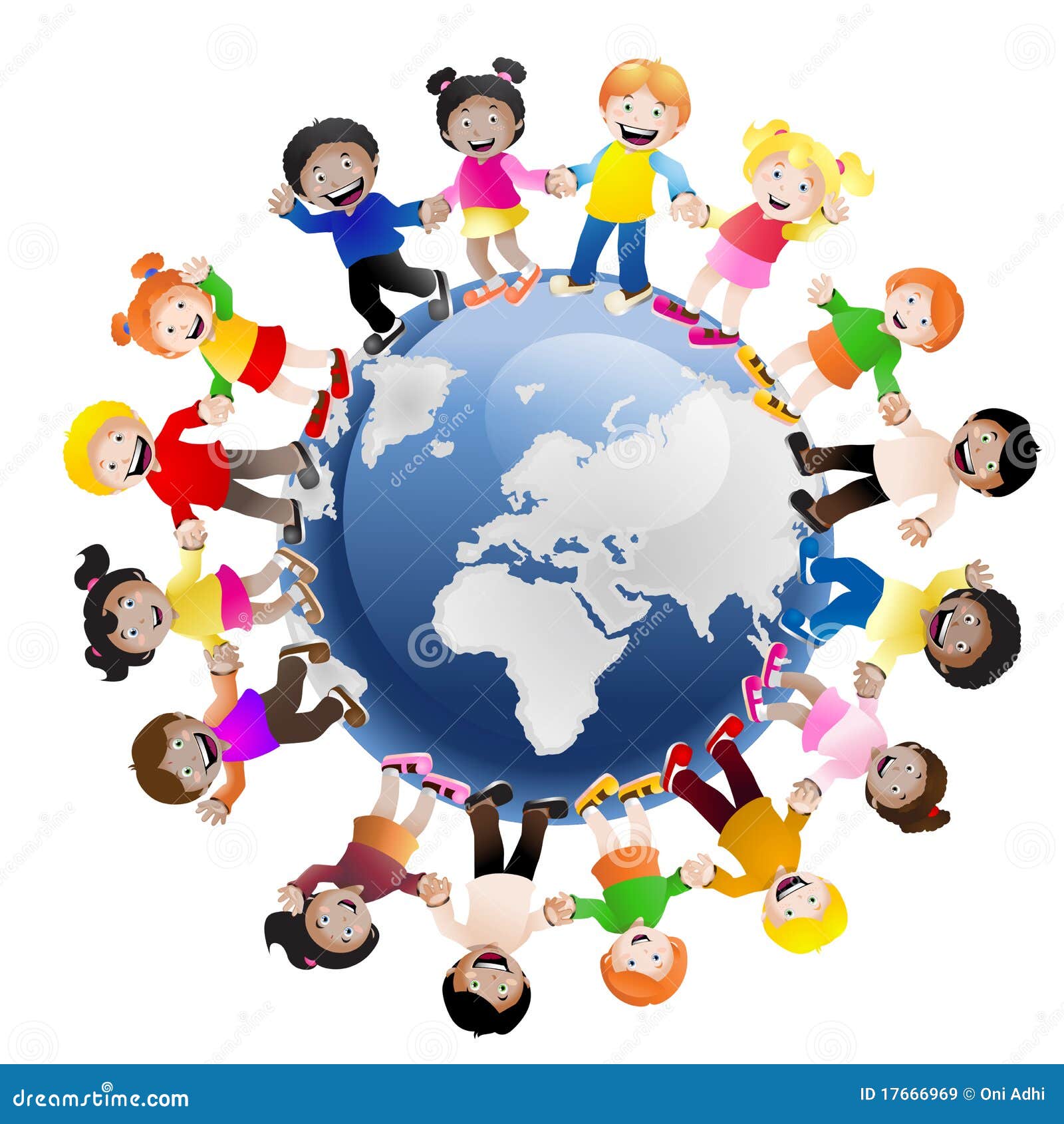 Jonge Geitjes Rond De Wereld Stock Illustratie - Illustration of ...