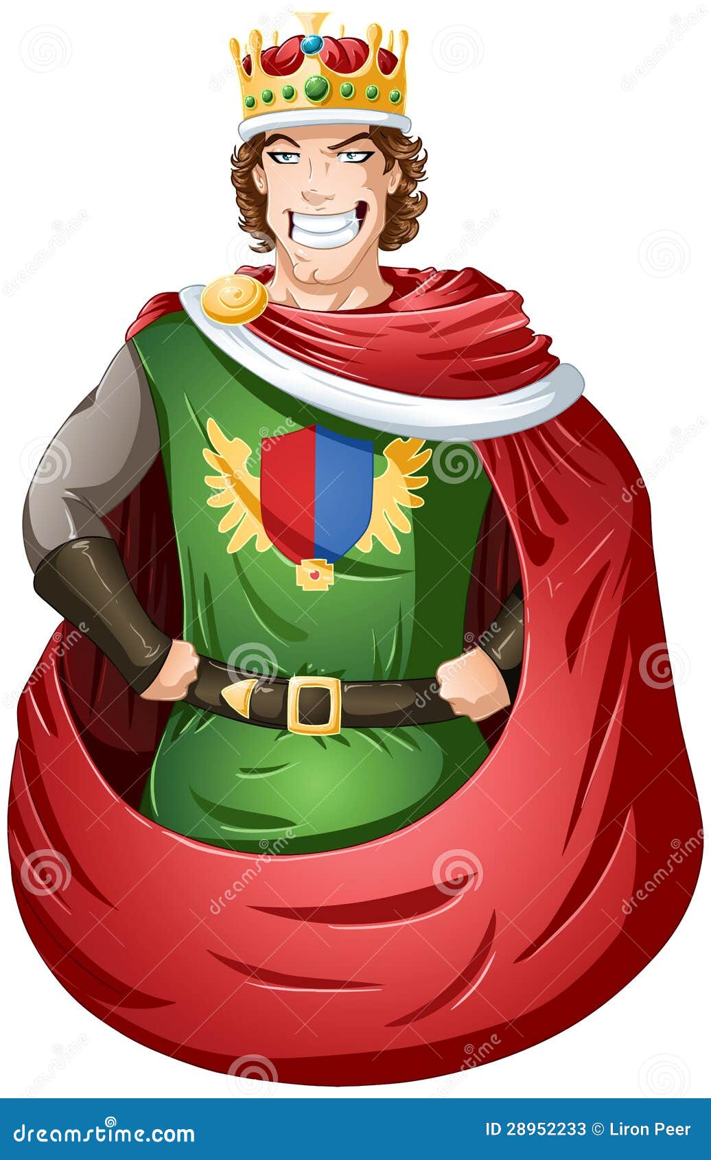 Jonge Koning met Kroon vector illustratie. Illustration of beeldverhaal ...