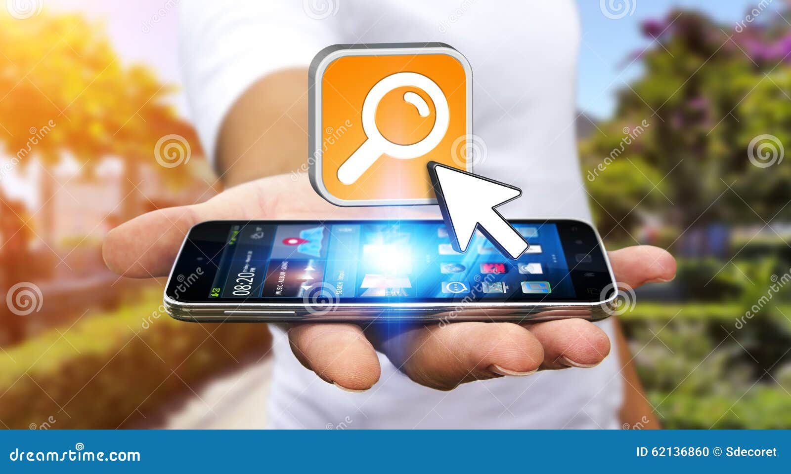 Jonge Mens Die Op Internet Surfen Stock Illustratie - Illustration of ...