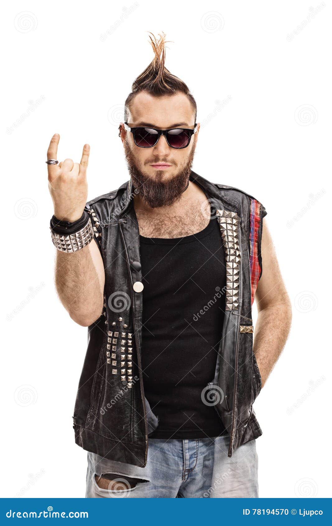 Jonge Punker Die Een Gebaar Van De Rotshand Doen Stock Foto - Image of ...