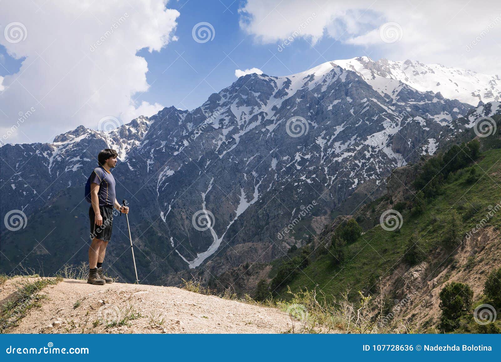 Jonge Toerist in Bergen Met Een Het Lopen Pool Stock Foto - Image of ...