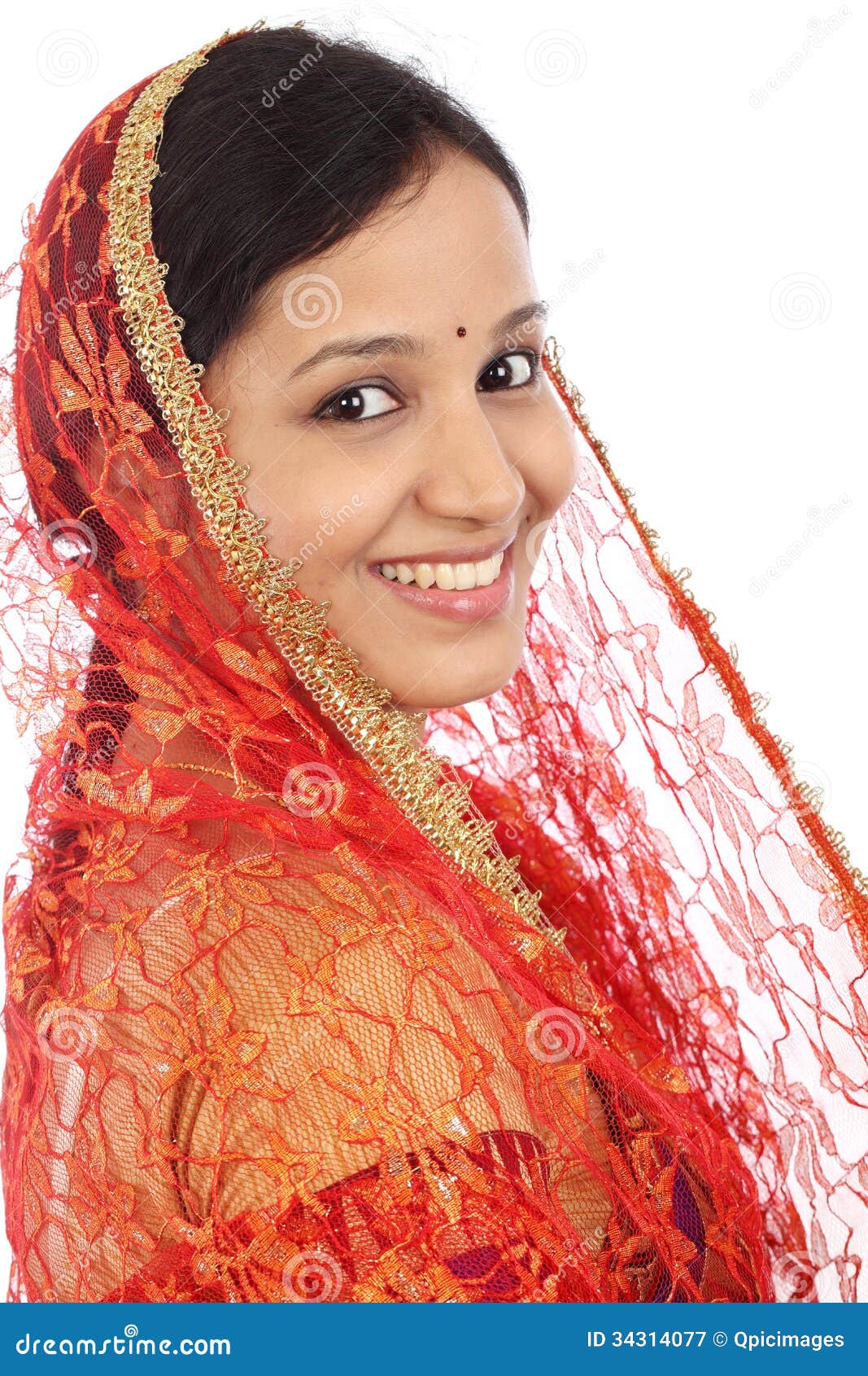 Jonge Traditionele Indische Vrouw Stock Afbeelding - Image of ...