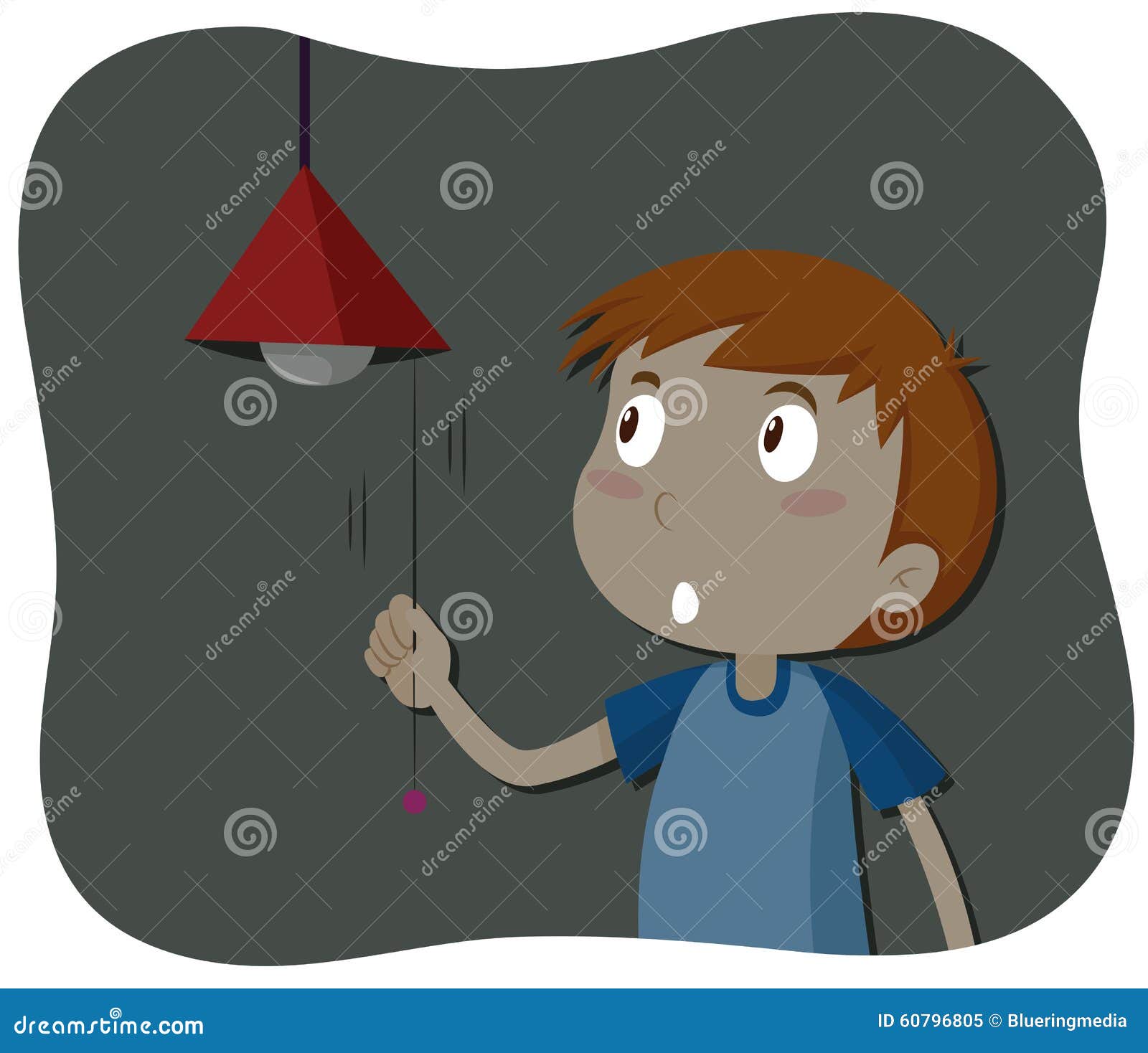 Jongen Die Het Licht Uitdoen Vector Illustratie - Illustration of ...