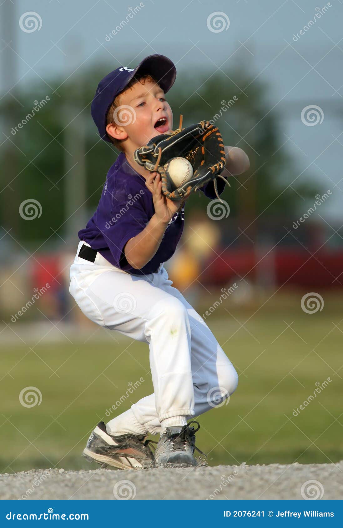 Jongen die honkbal vangt stock afbeelding. Image of liga - 2076241