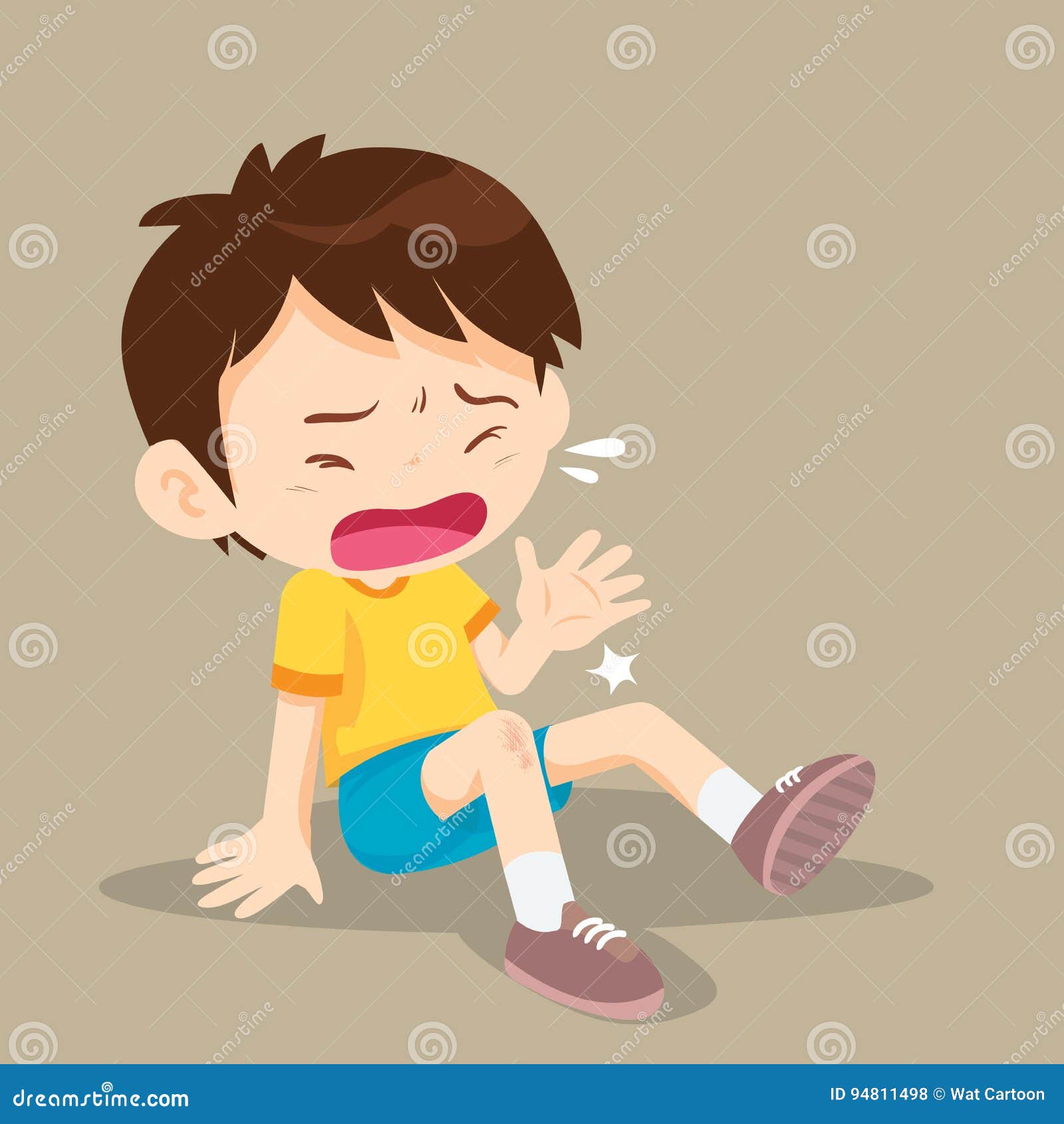 Jongen Die Kneuzingen Op Zijn Been Hebben Vector Illustratie ...