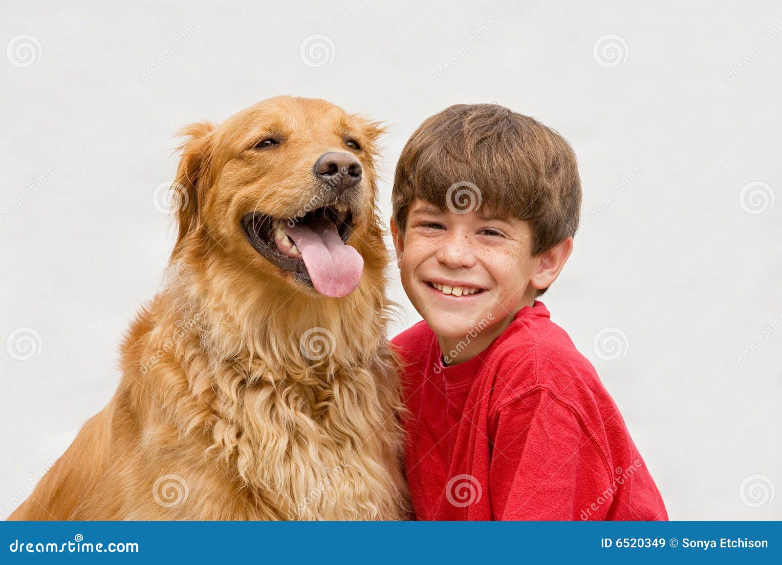 Jongen en Hond stock afbeelding. Image of dieren, amerikaans - 6520349