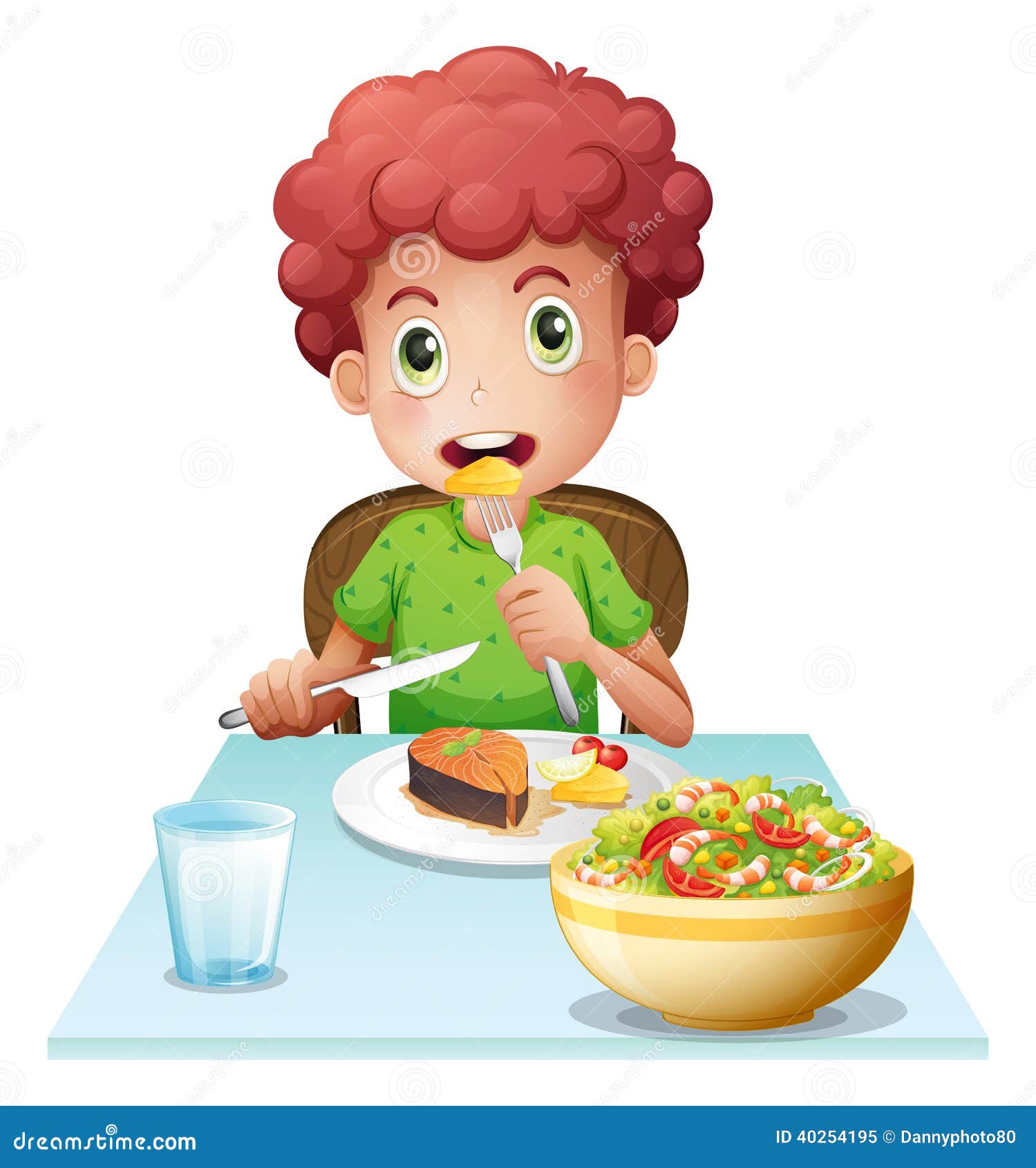 Jongen het eten vector illustratie. Illustration of eetbaar - 40254195
