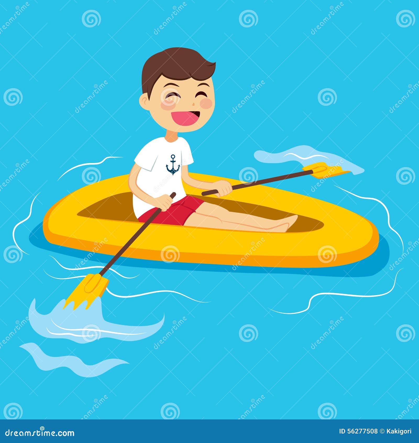 Jongen het roeien boot vector illustratie. Illustration of extreem ...