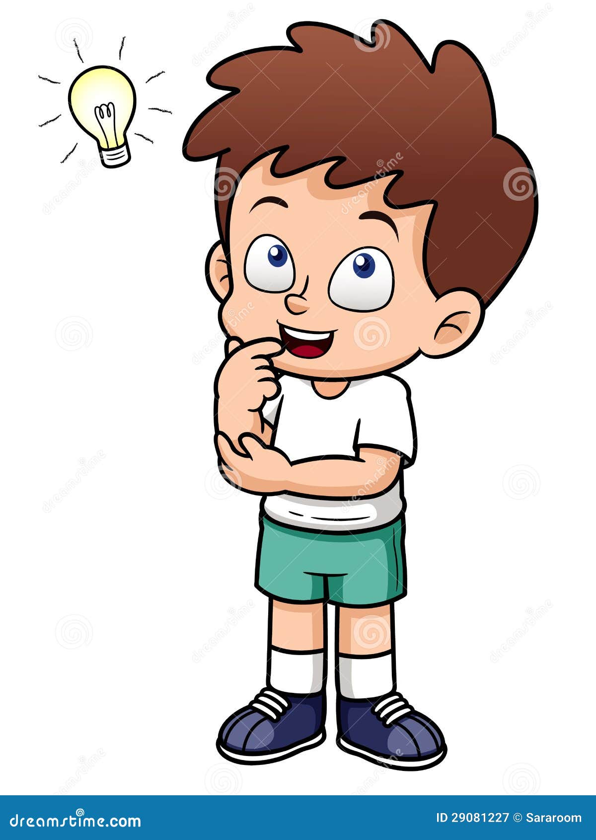 Jongen met een goed idee vector illustratie. Illustration of helder ...