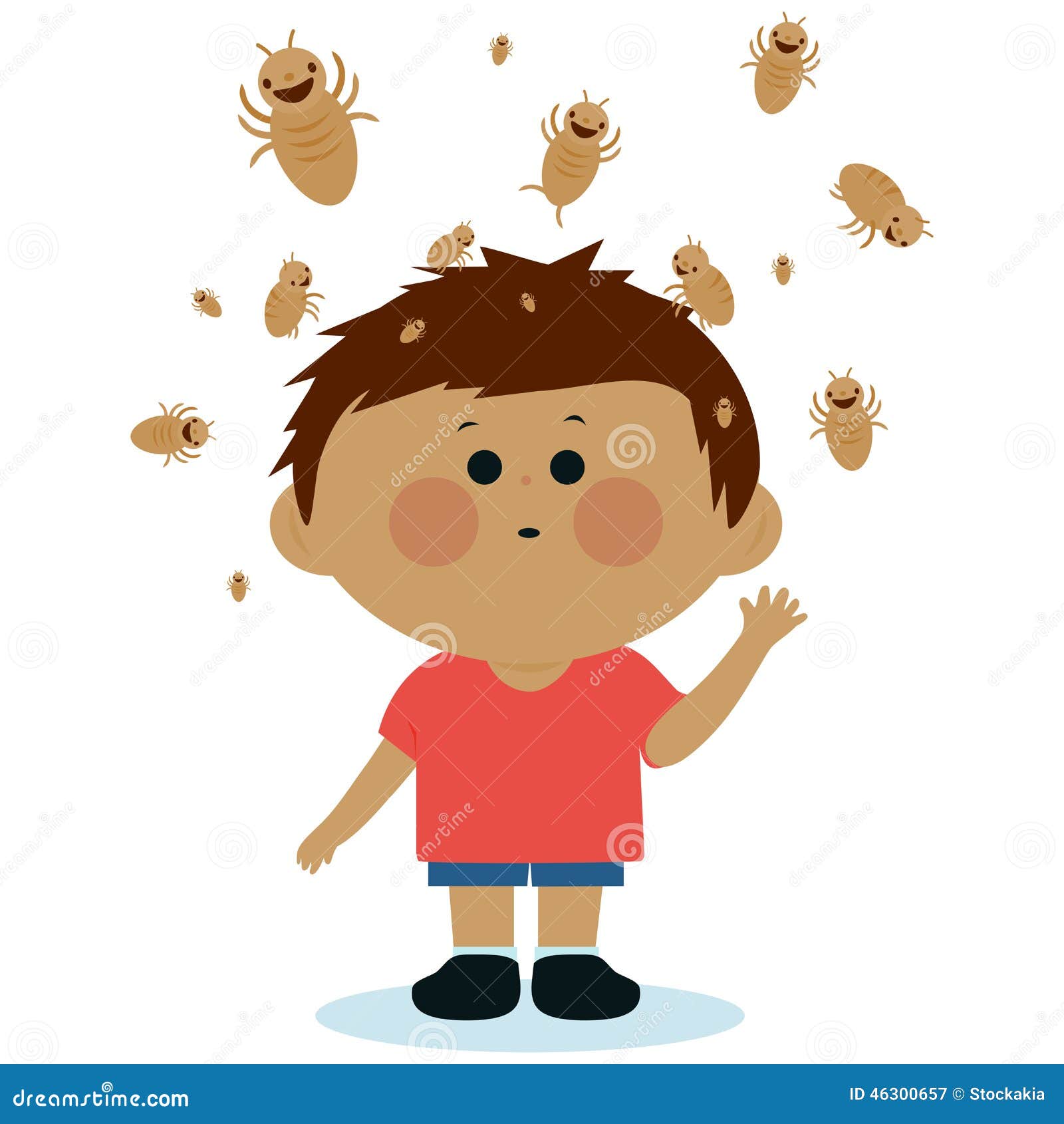 Jongen met luizen vector illustratie. Illustration of kinderen - 46300657