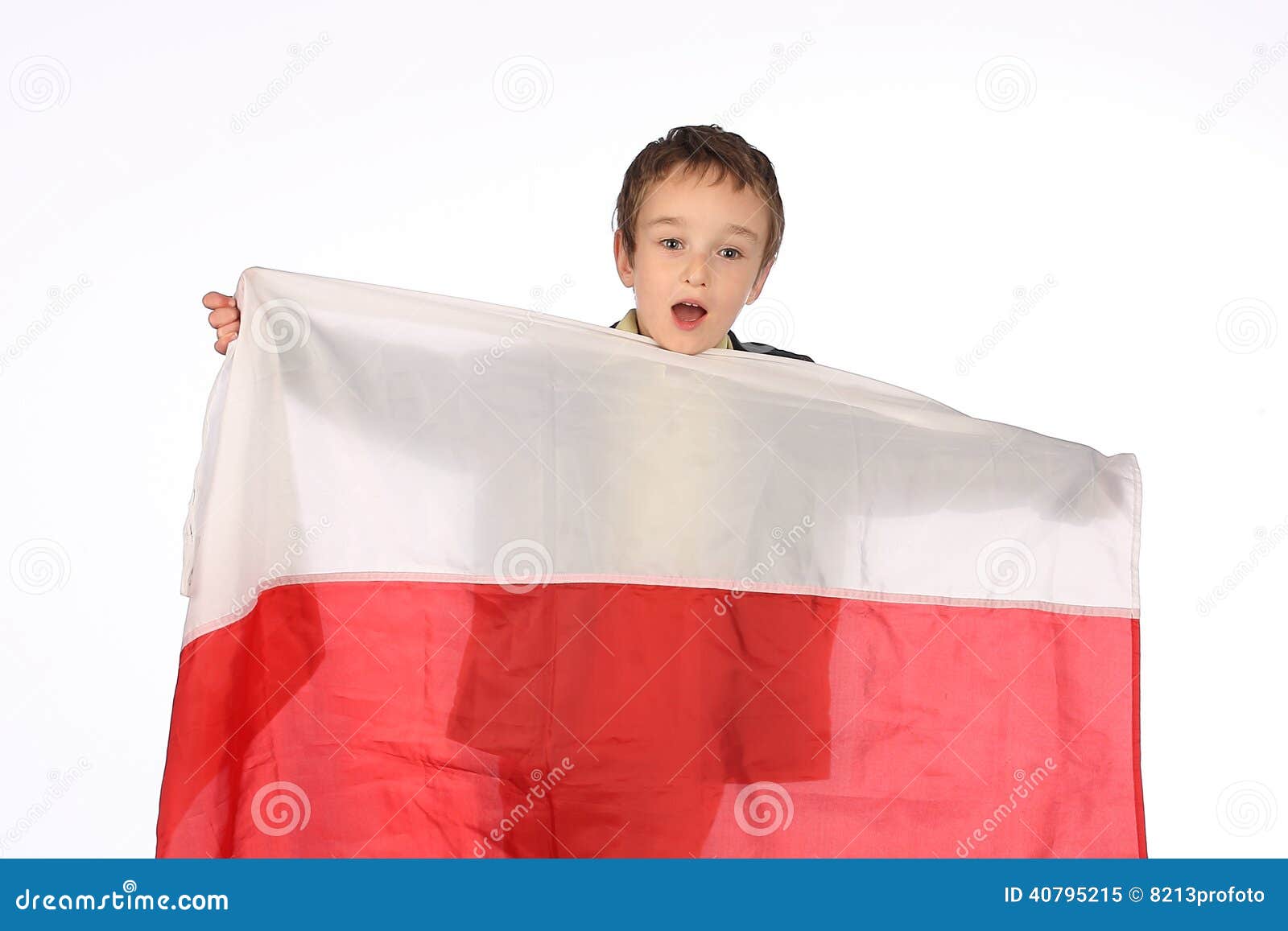 Jongen met Poolse vlag stock afbeelding. Image of achtergrond - 40795215