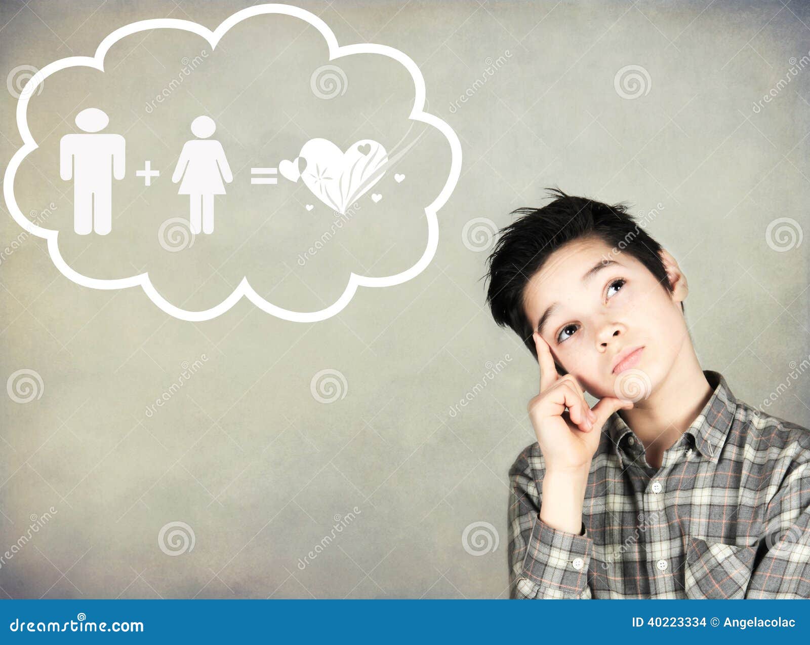 Jongen Om Liefde Te Overdenken Stock Foto - Image of hormoon, mannetje ...