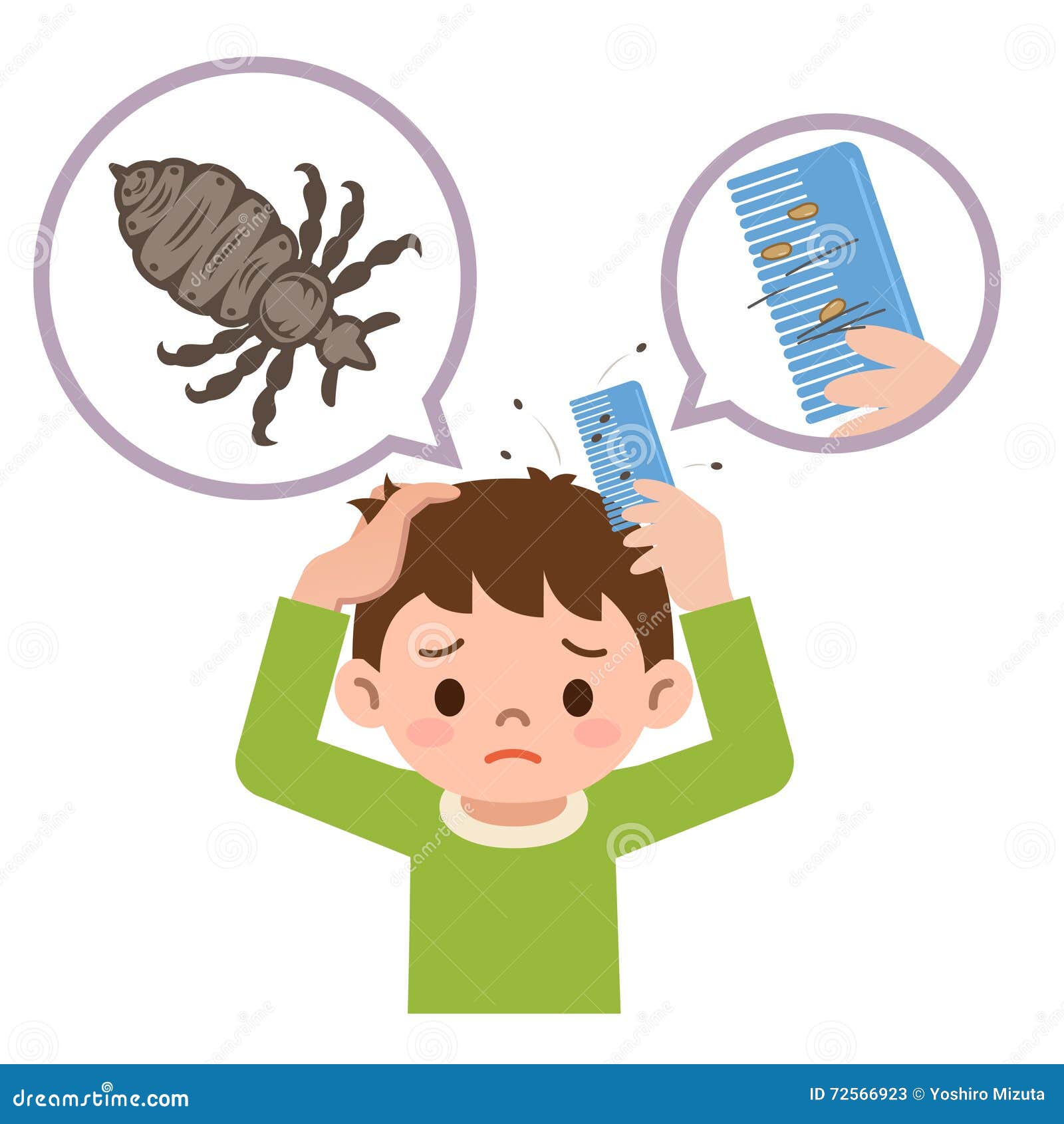 Jongenskam Het Haar Met Een Kam Voor Luizen Vector Illustratie ...