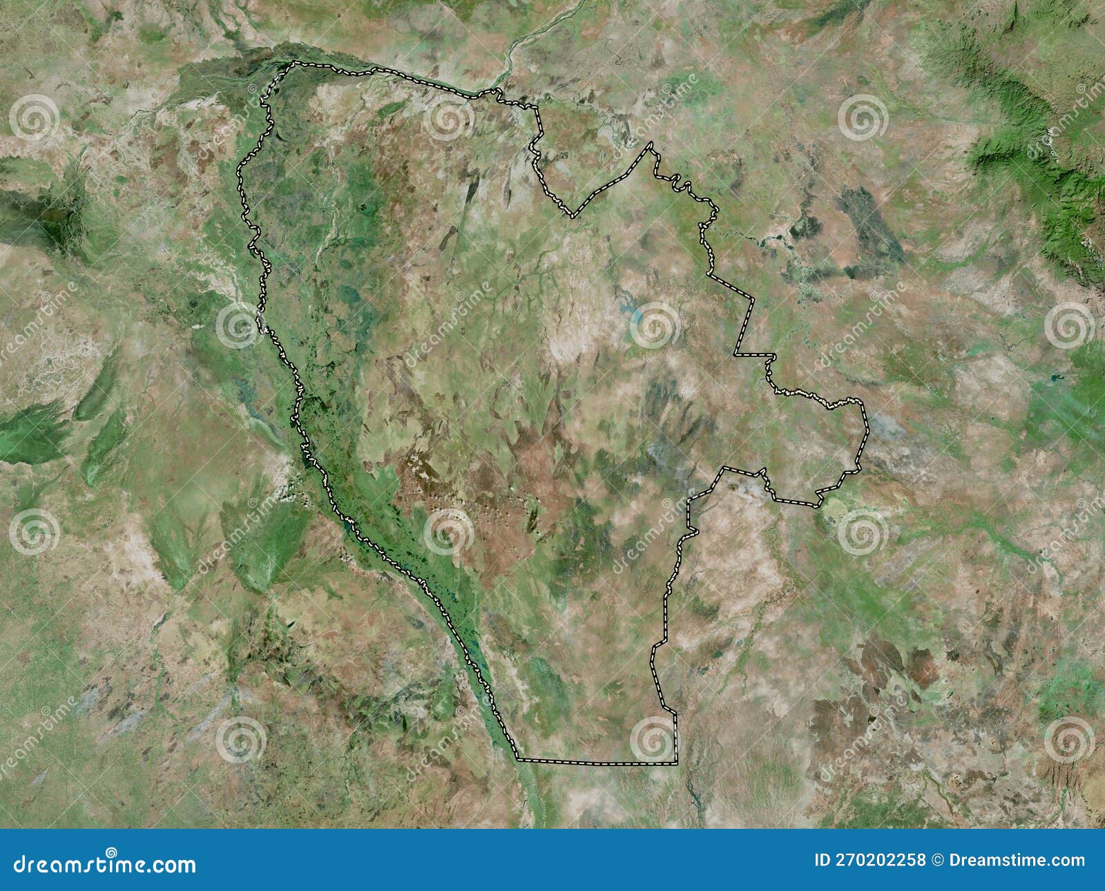 Jonglei, South Sudan. High-res Satellite. No Legend Stock Illustration ...