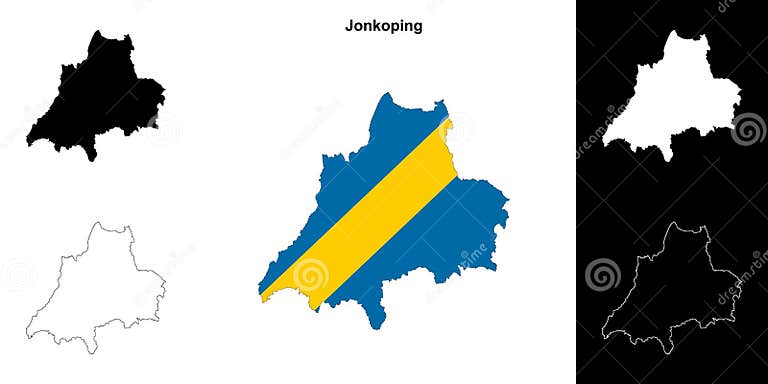 Jonkoping outline map stock illustration. Illustration of outline ...