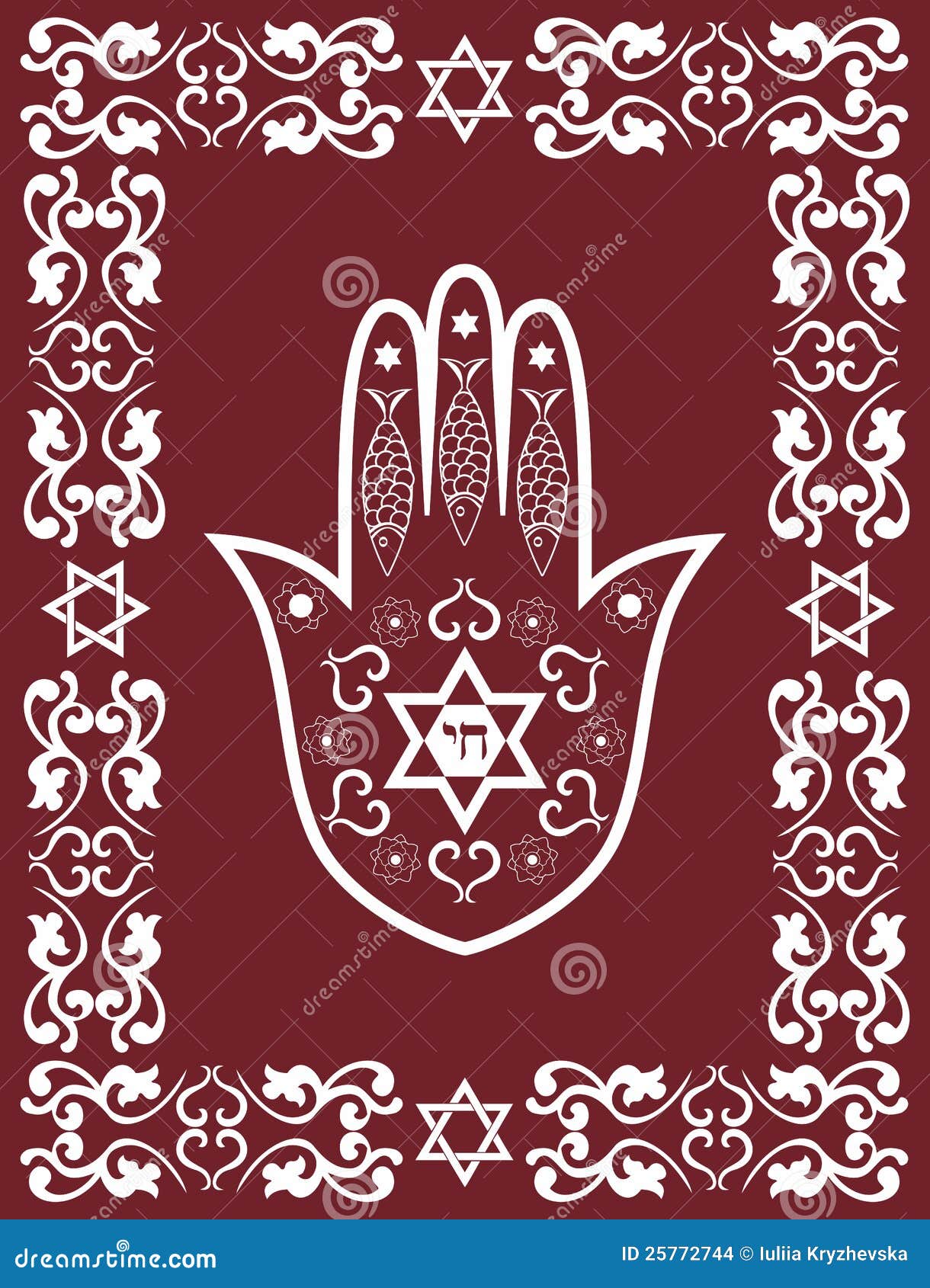 Joods Heilig Symbool - Hamsa of Hand Miriam Vector Illustratie ...