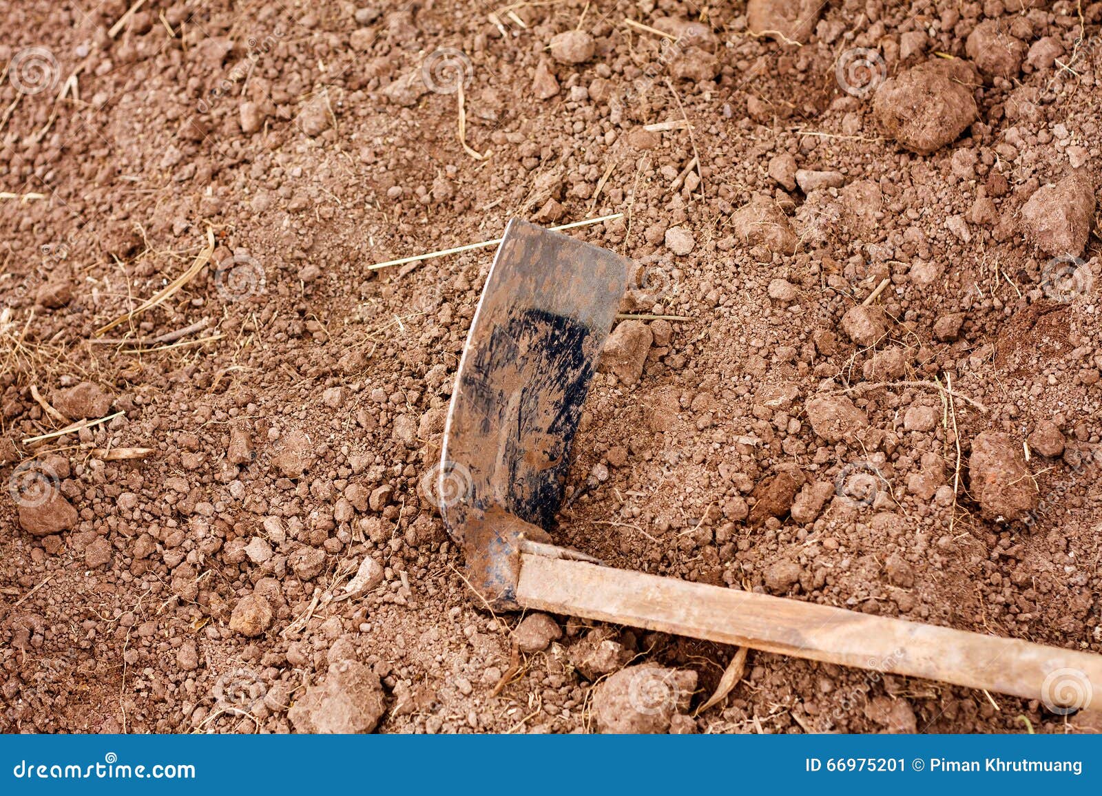 Jord med hackan fotografering för bildbyråer. Bild av sommar - 66975201