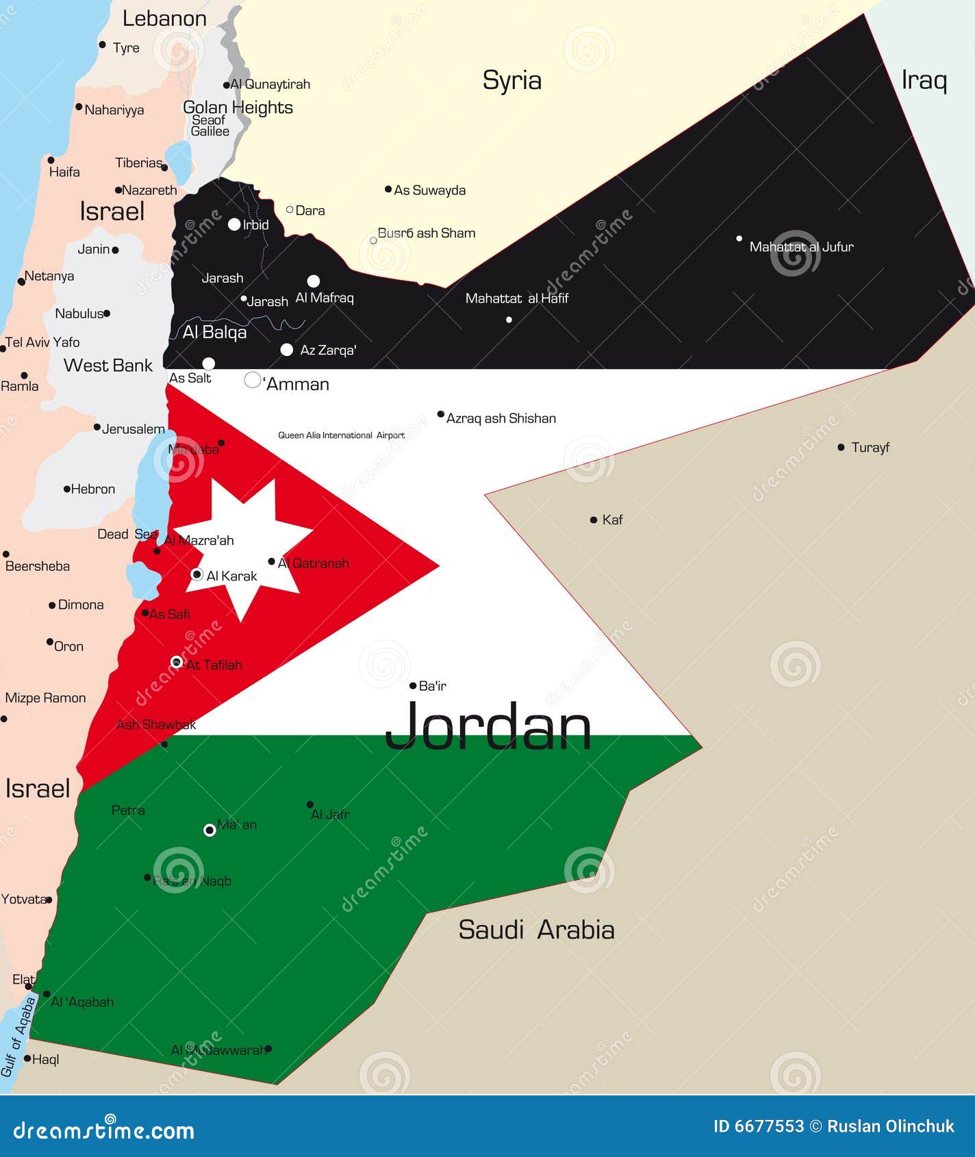 Jordan stock vector. Illustration of borders, mapping - 6677553