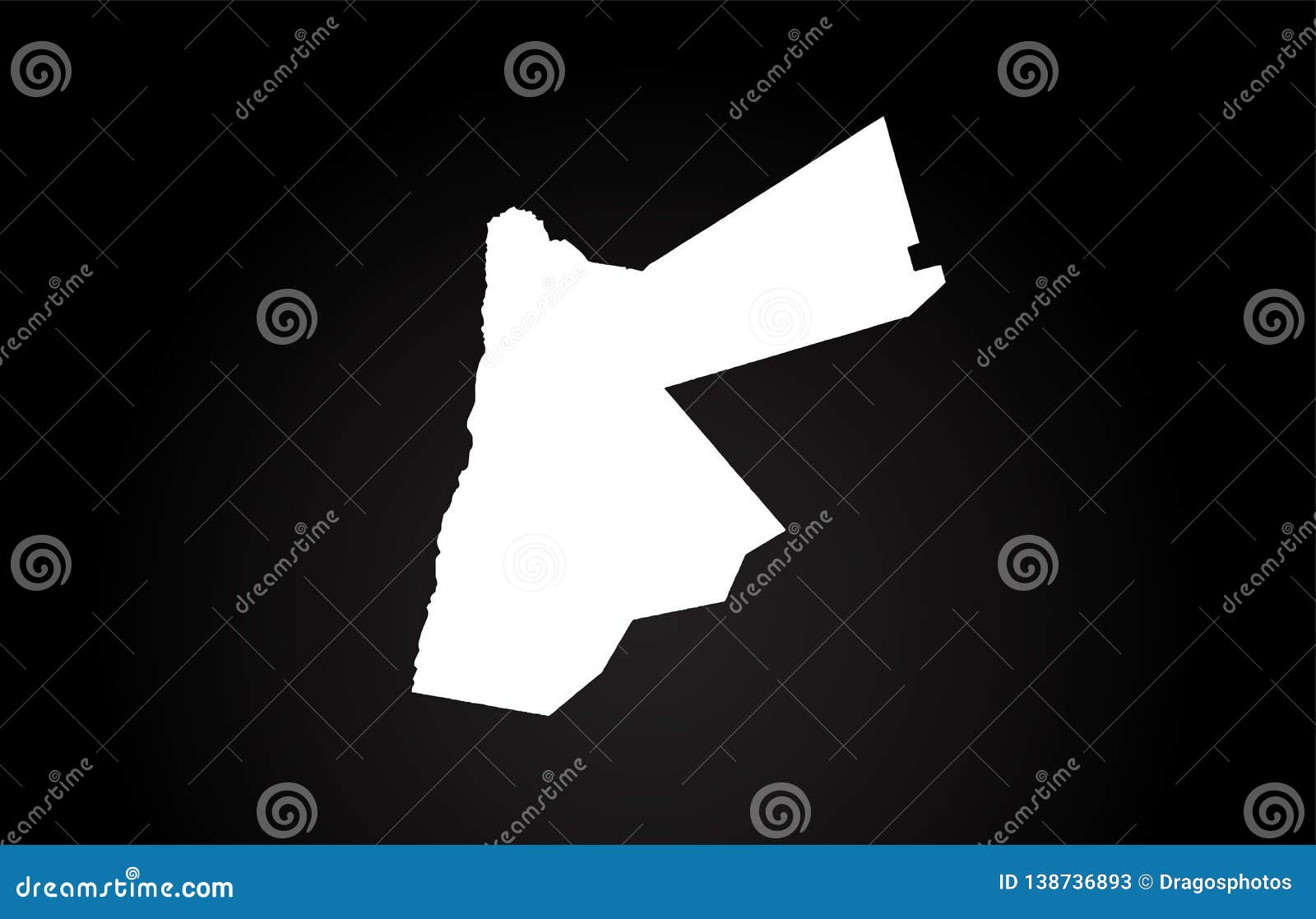Jordan Black and White Country Border Map Logo Design Stock Vector ...