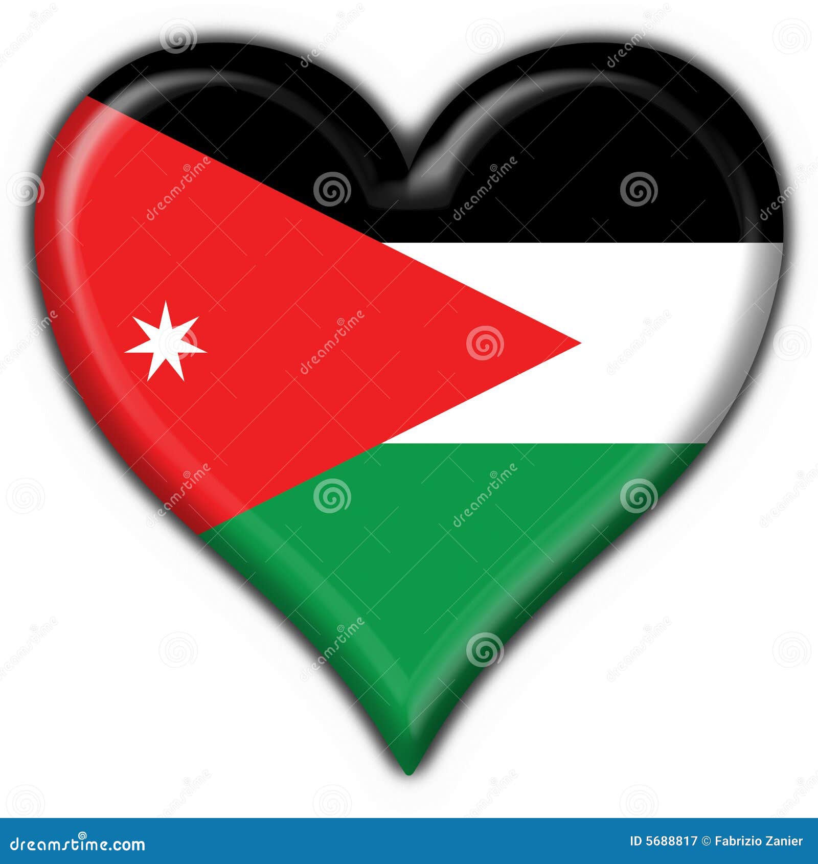 Jordan Button Flag Heart Shape Stock Illustration - Illustration of ...