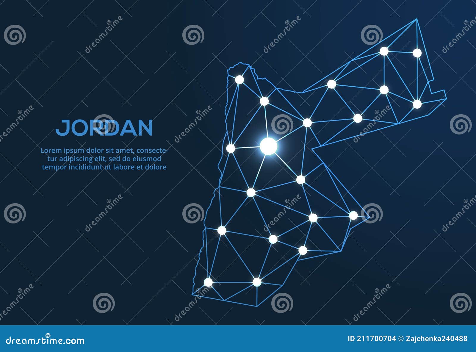 Jordan Communication Network Map. Vector Image Of A Low Poly Global Map ...