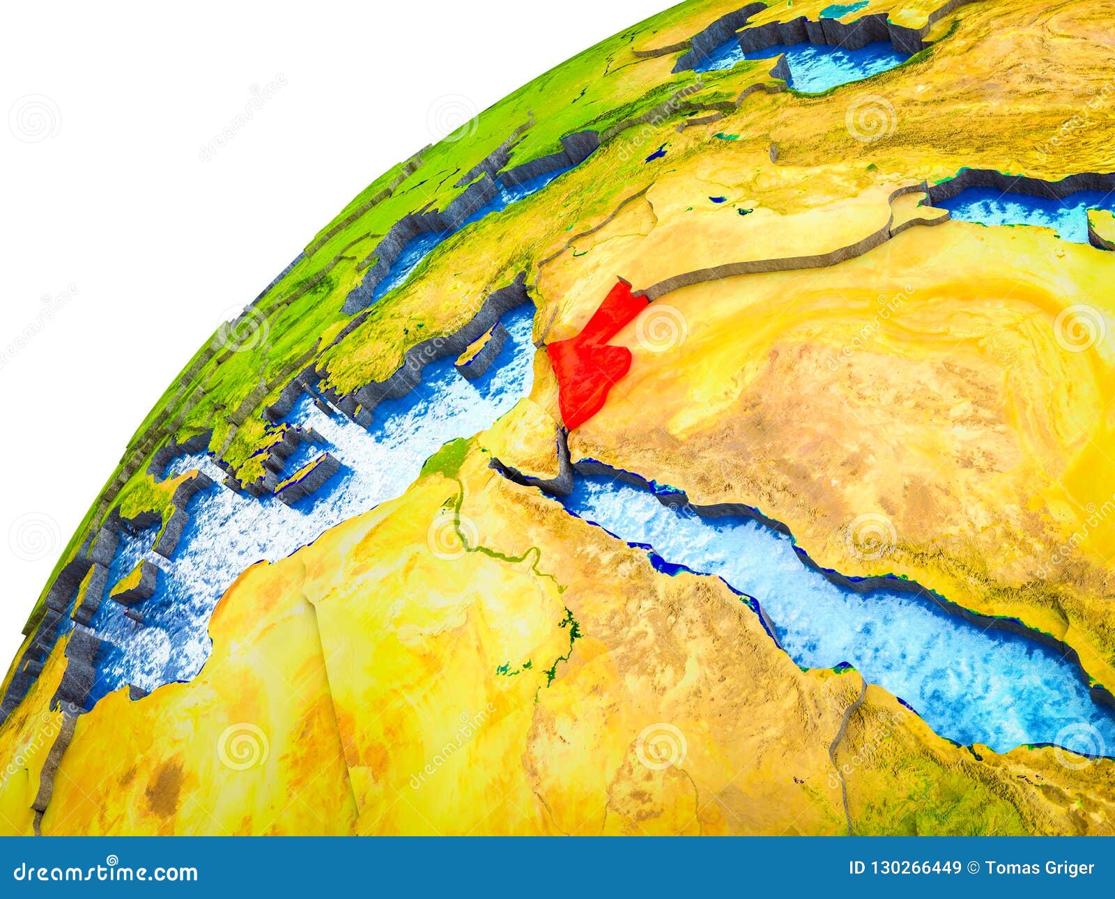 Jordan on 3D Earth stock illustration. Illustration of earth - 130266449