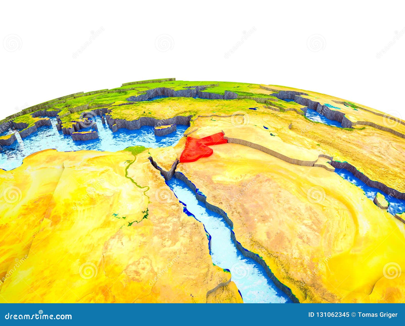 Jordan on 3D Earth stock illustration. Illustration of jordanian ...