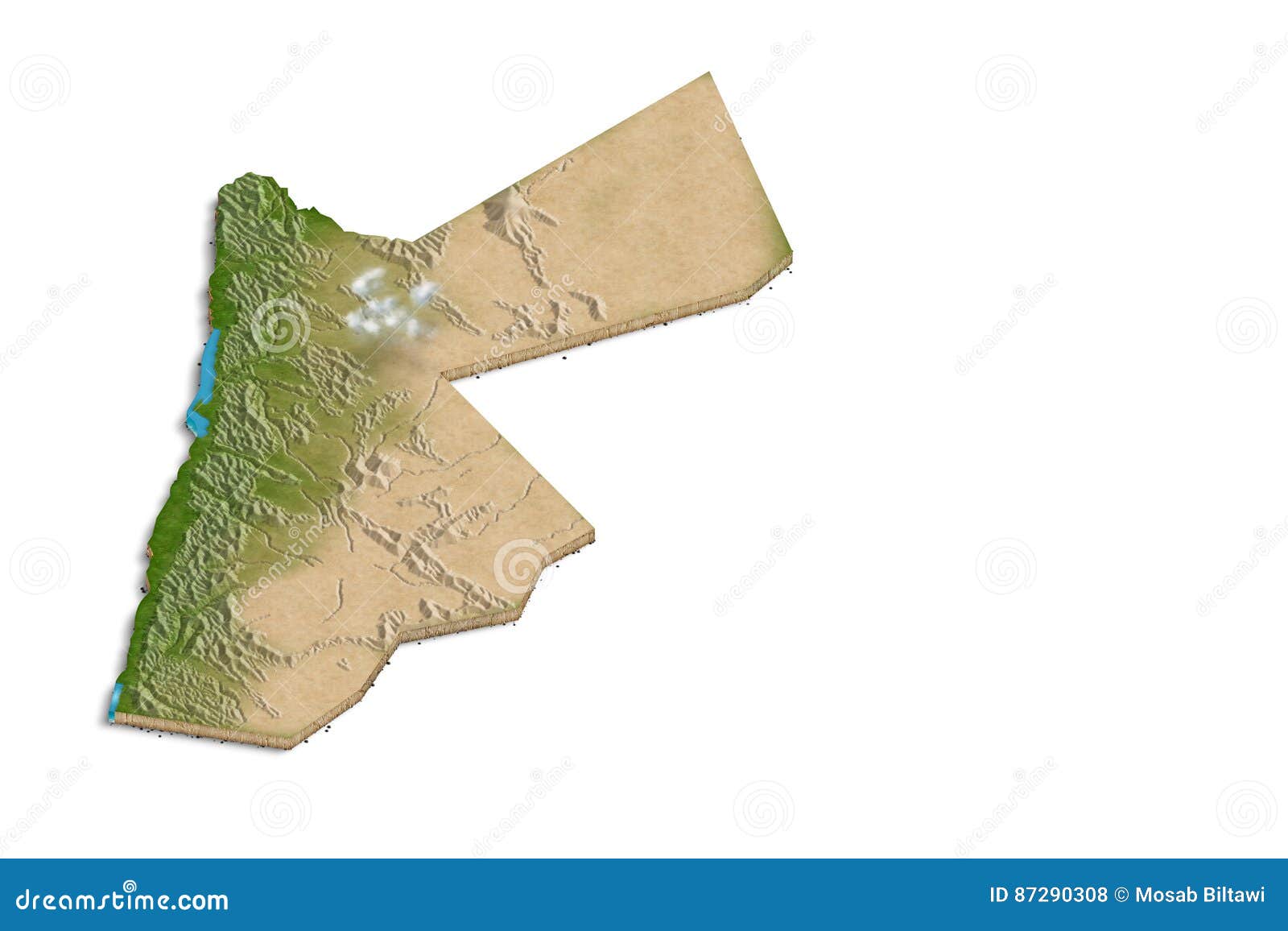 Jordan 3D map stock illustration. Illustration of outline - 87290308