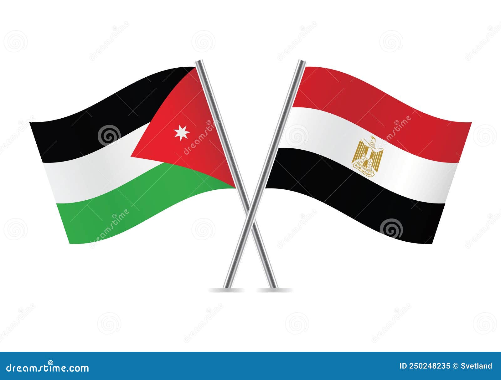 Jordan and Egypt flags. stock vector. Illustration of nation - 250248235