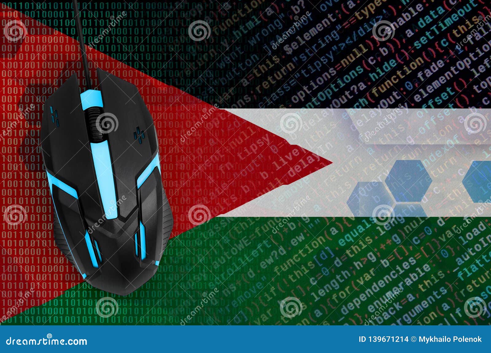 Jordan Flag and Computer Mouse. Digital Threat, Illegal Actions on the ...
