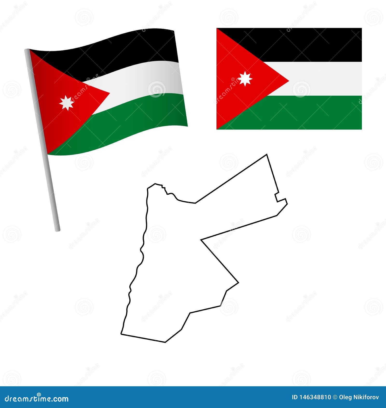 Jordan Flag And Map Royalty-Free Cartoon | CartoonDealer.com #146348810