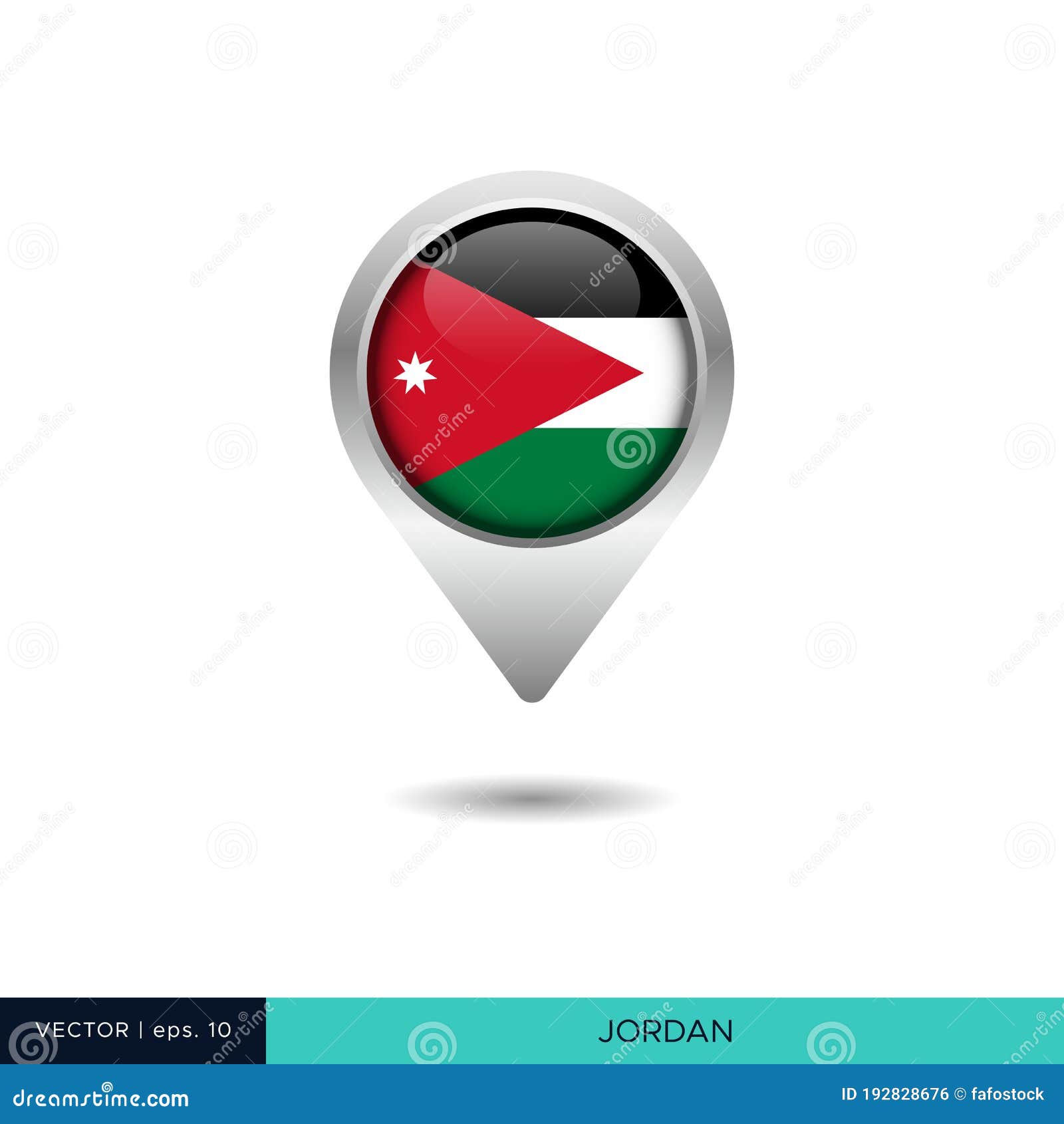 Jordan Flag Map Pin Vector Design Template. Stock Vector - Illustration ...