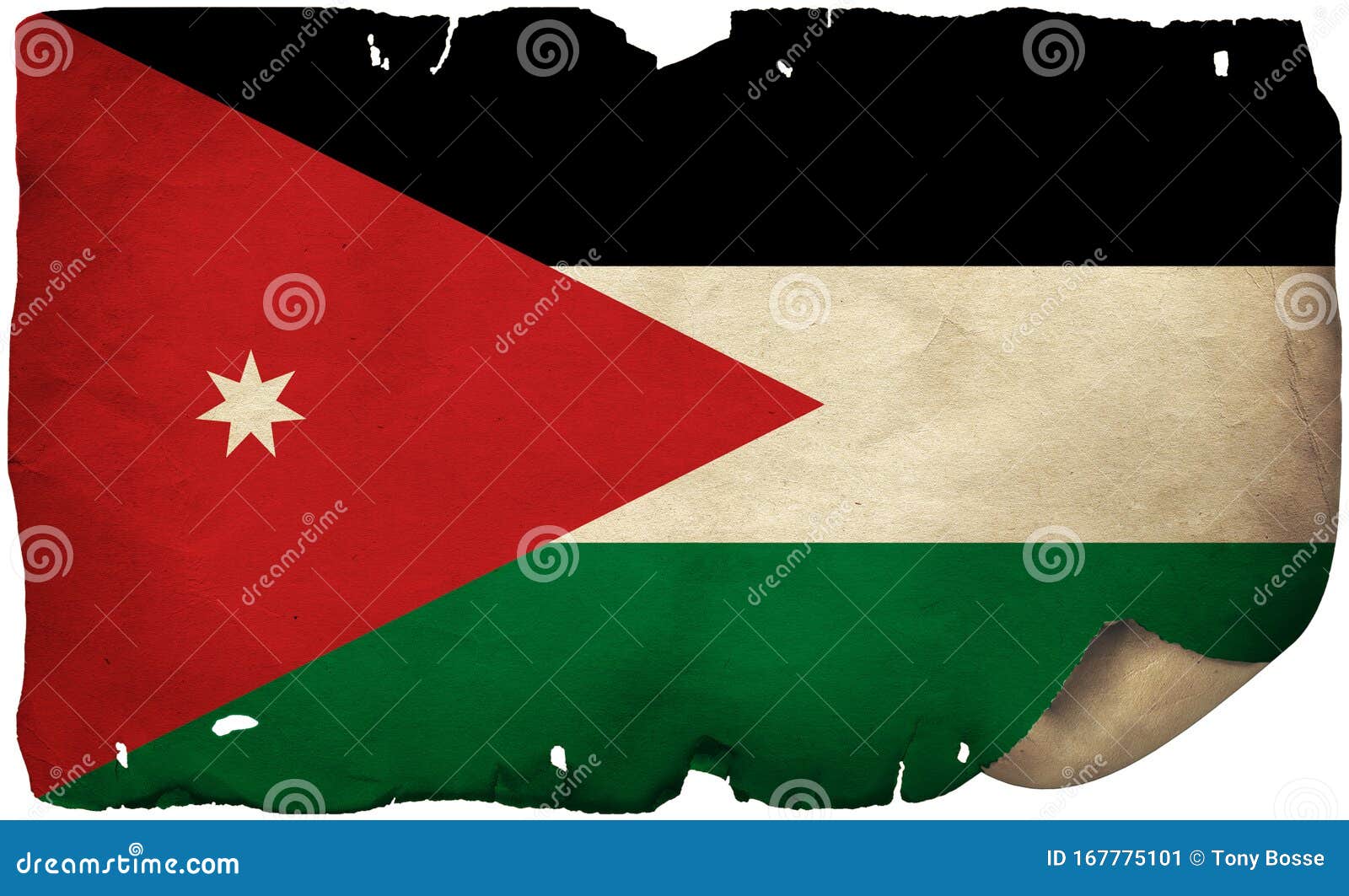 Jordan Flag on Old Paper stock image. Image of official - 167775101