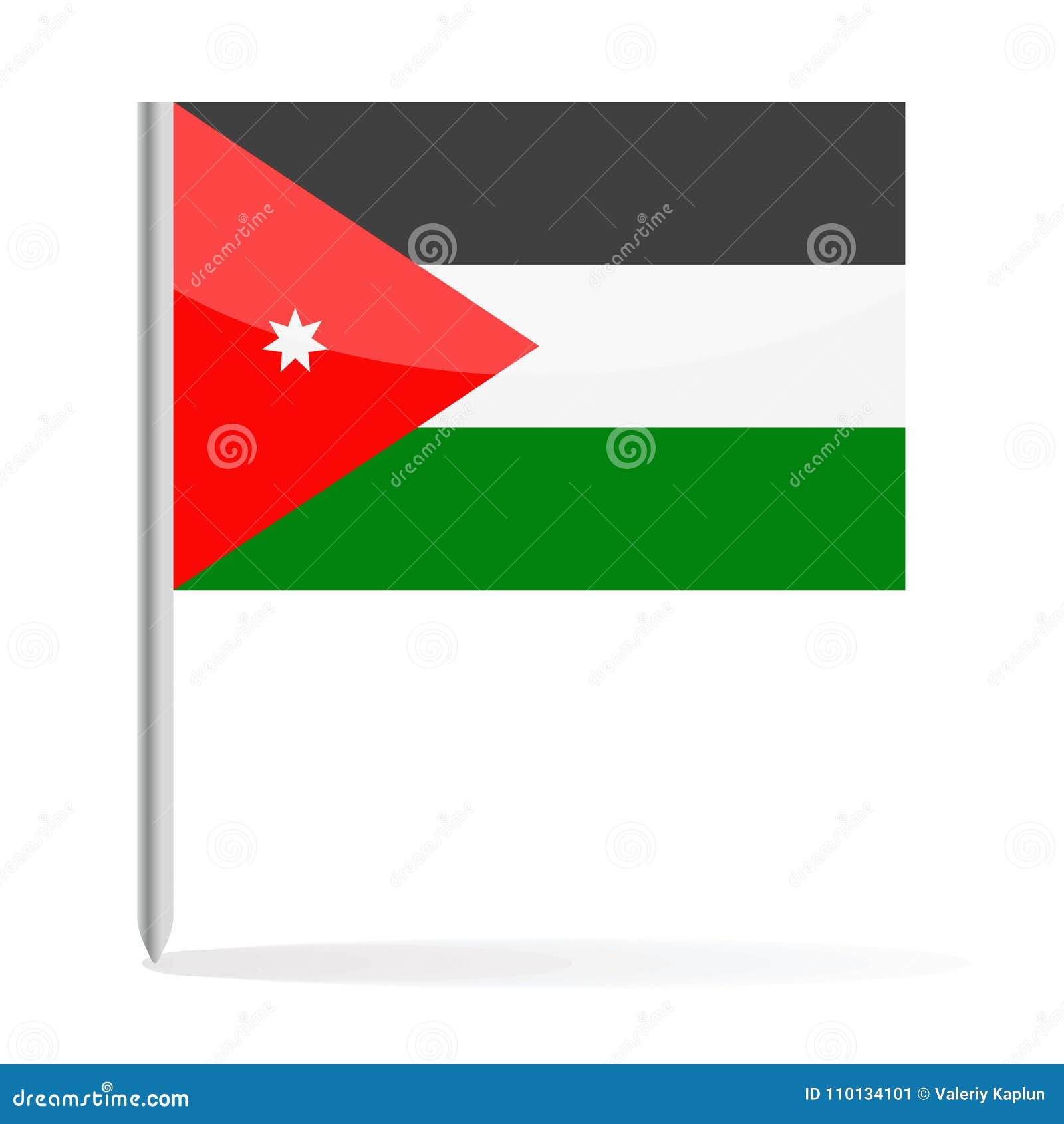 Jordan Flag Pin Vector Icon Stock Illustration - Illustration of event ...